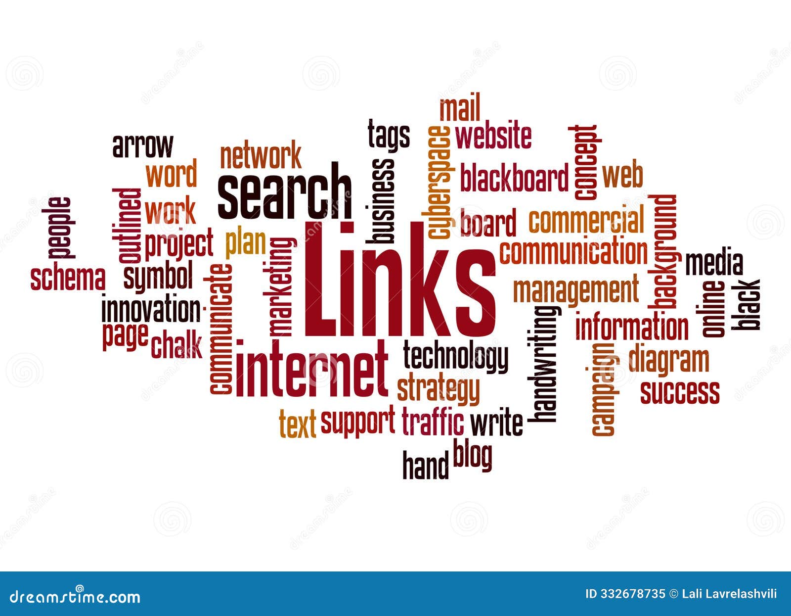 Word Cloud with LINKS Concept Stock Image - Image of chalk, innovation ...