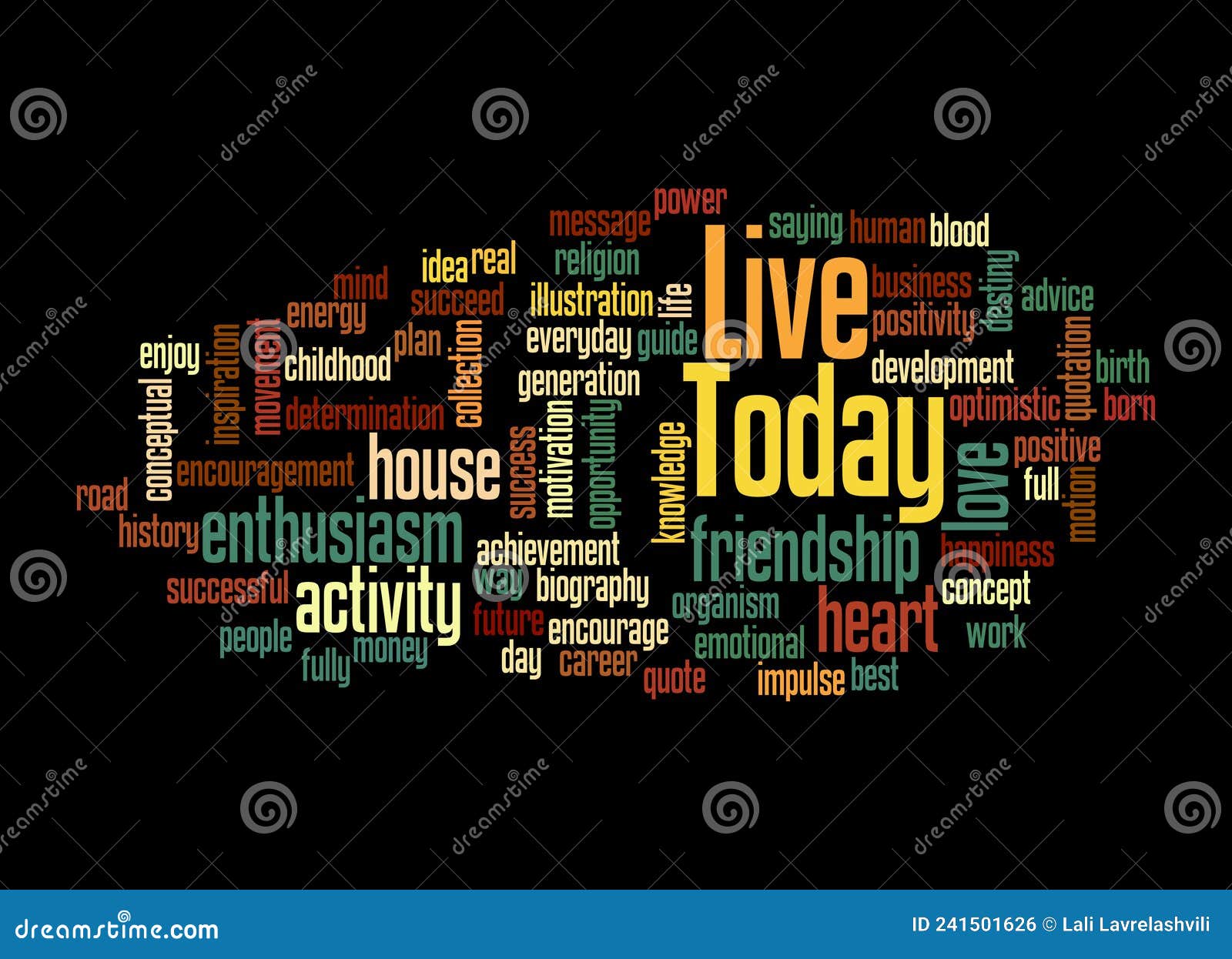 Word Cloud with LIVE TODAY Concept, Isolated on a Black Background ...