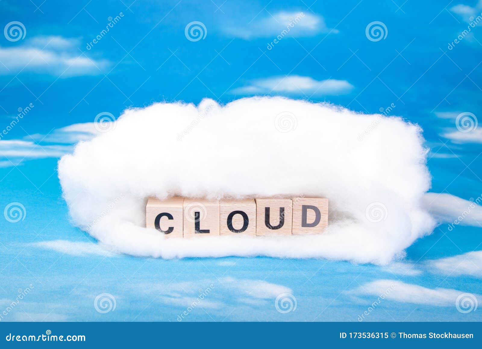 Word Cloud Made of Wooden Blocks, Sky with Clouds As Background Stock ...