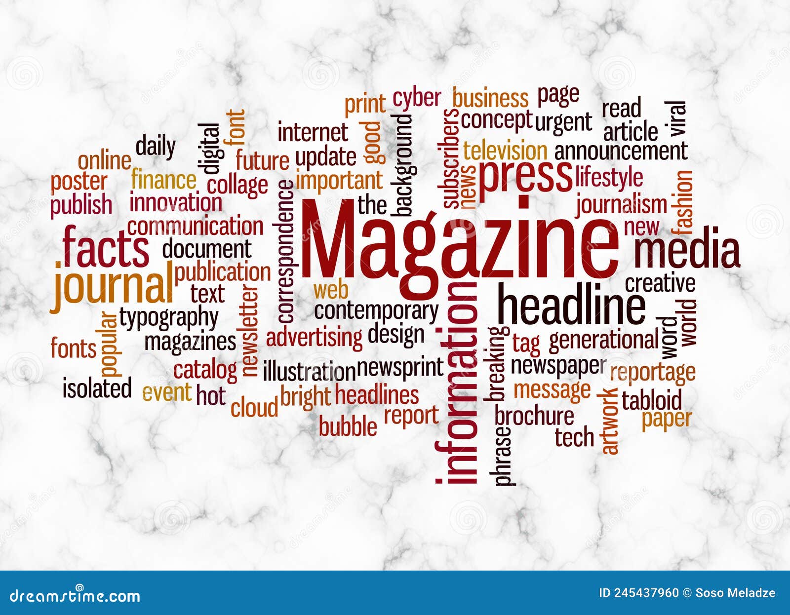 Word Cloud with MAGAZINE Concept Create with Text only Stock ...