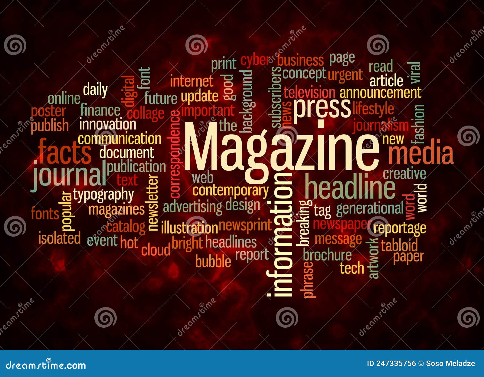 Word Cloud with MAGAZINE Concept Create with Text only Stock ...