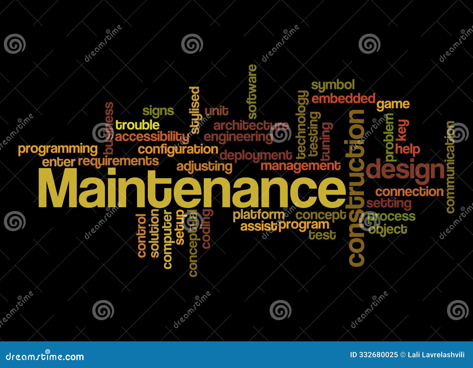Word Cloud with MAINTENANCE Concept Stock Illustration - Illustration ...