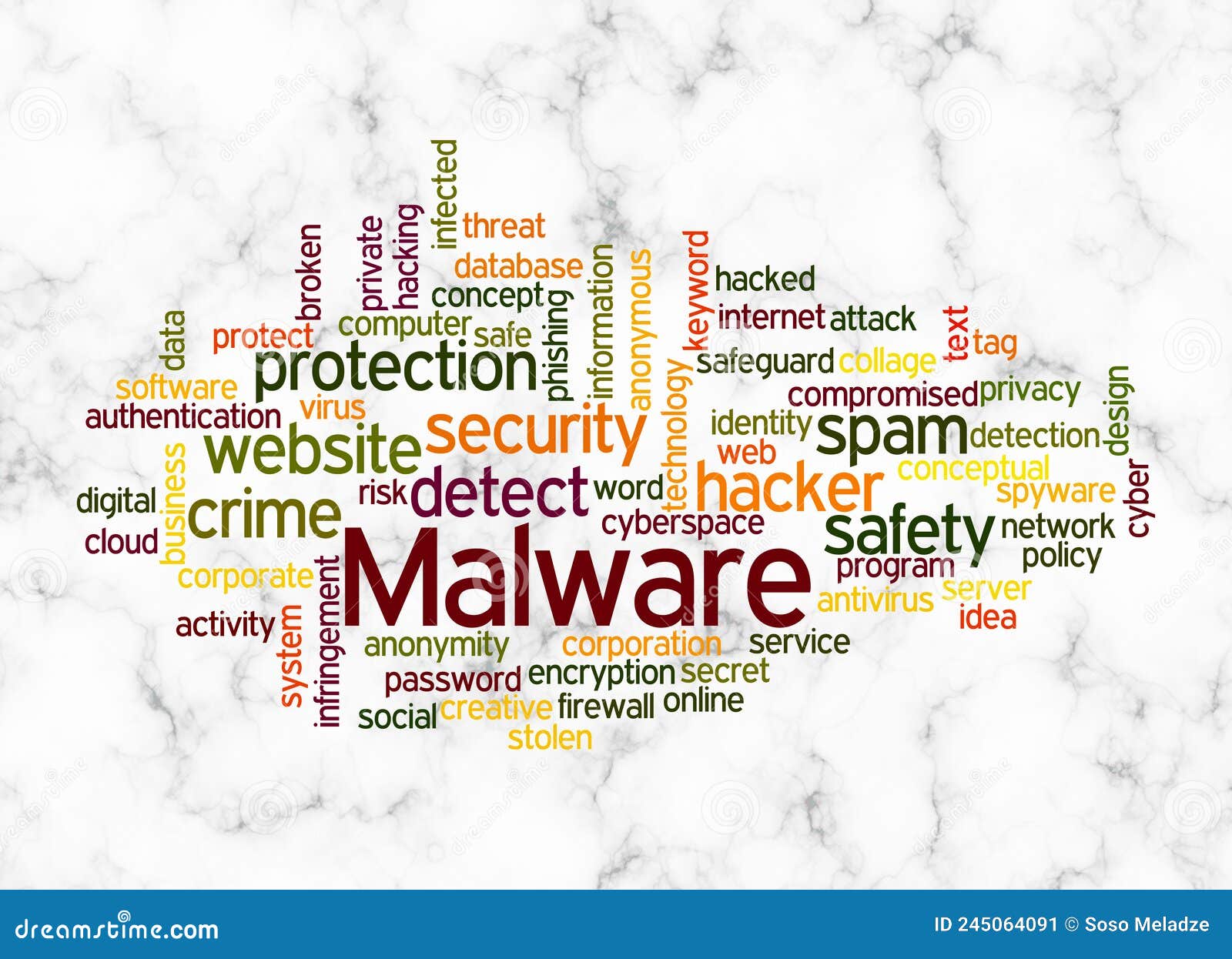 Word Cloud with MALWARE Concept Create with Text only Stock ...