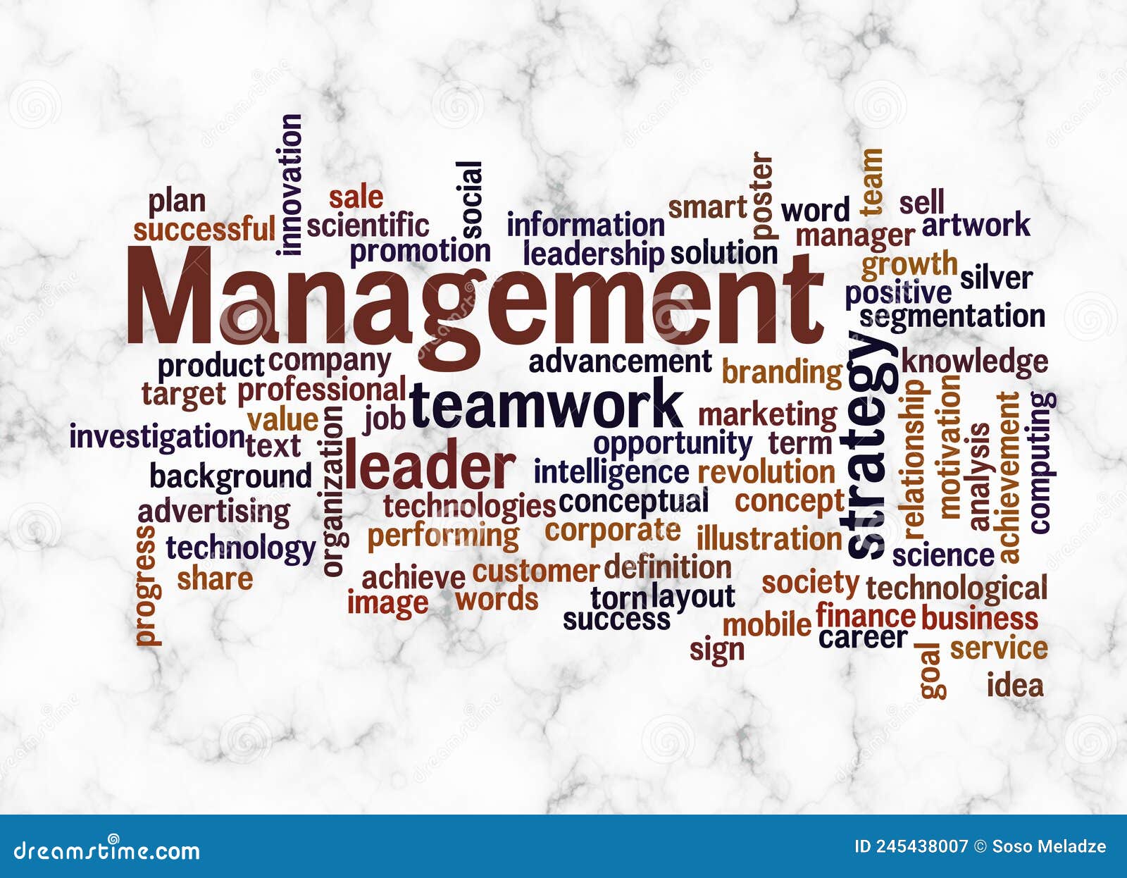 Word Cloud with MANAGEMENT Concept Create with Text only Stock ...