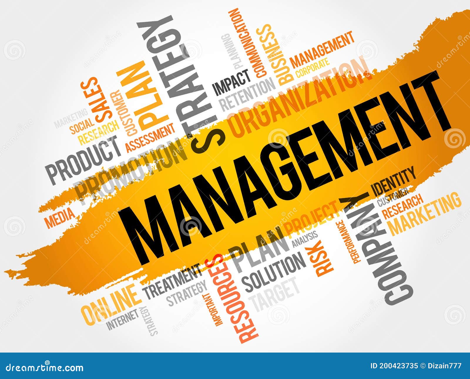 Word Cloud with Management stock illustration. Illustration of media ...