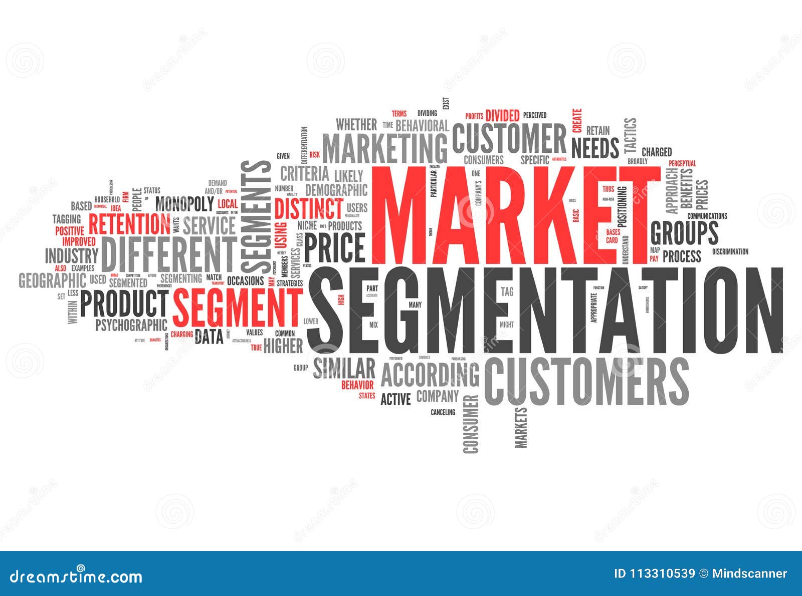 Word Cloud Market Segmentation Stock Illustration Illustration Of