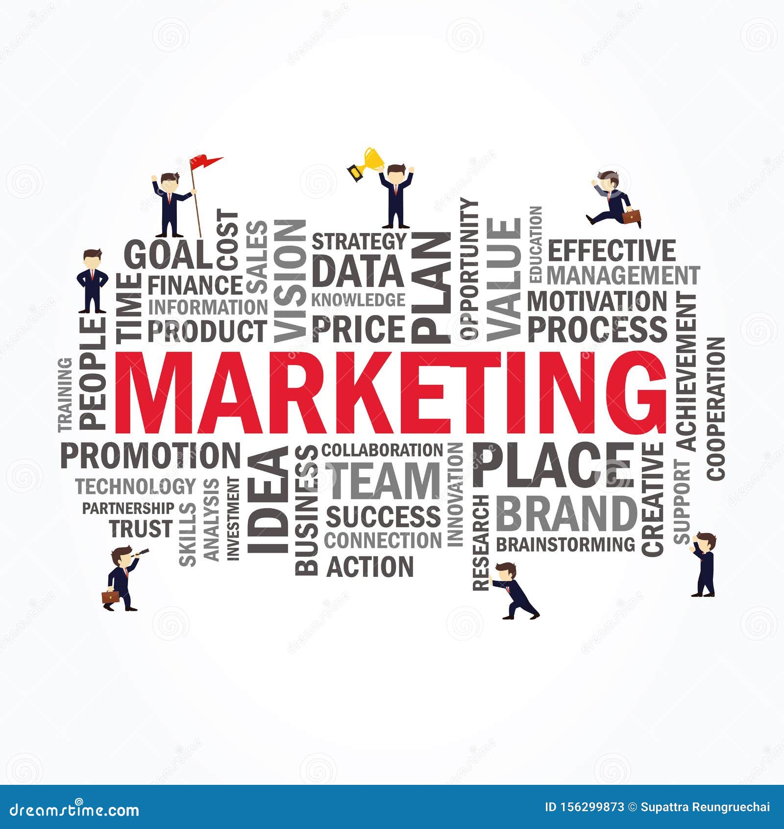 Word Cloud with Marketing Concept. Stock Vector - Illustration of ...