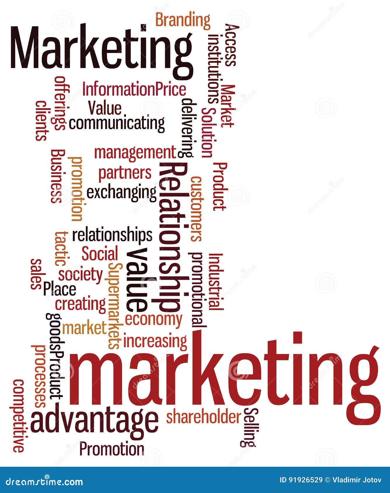 Word Cloud with Marketing Concept Stock Illustration - Illustration of ...