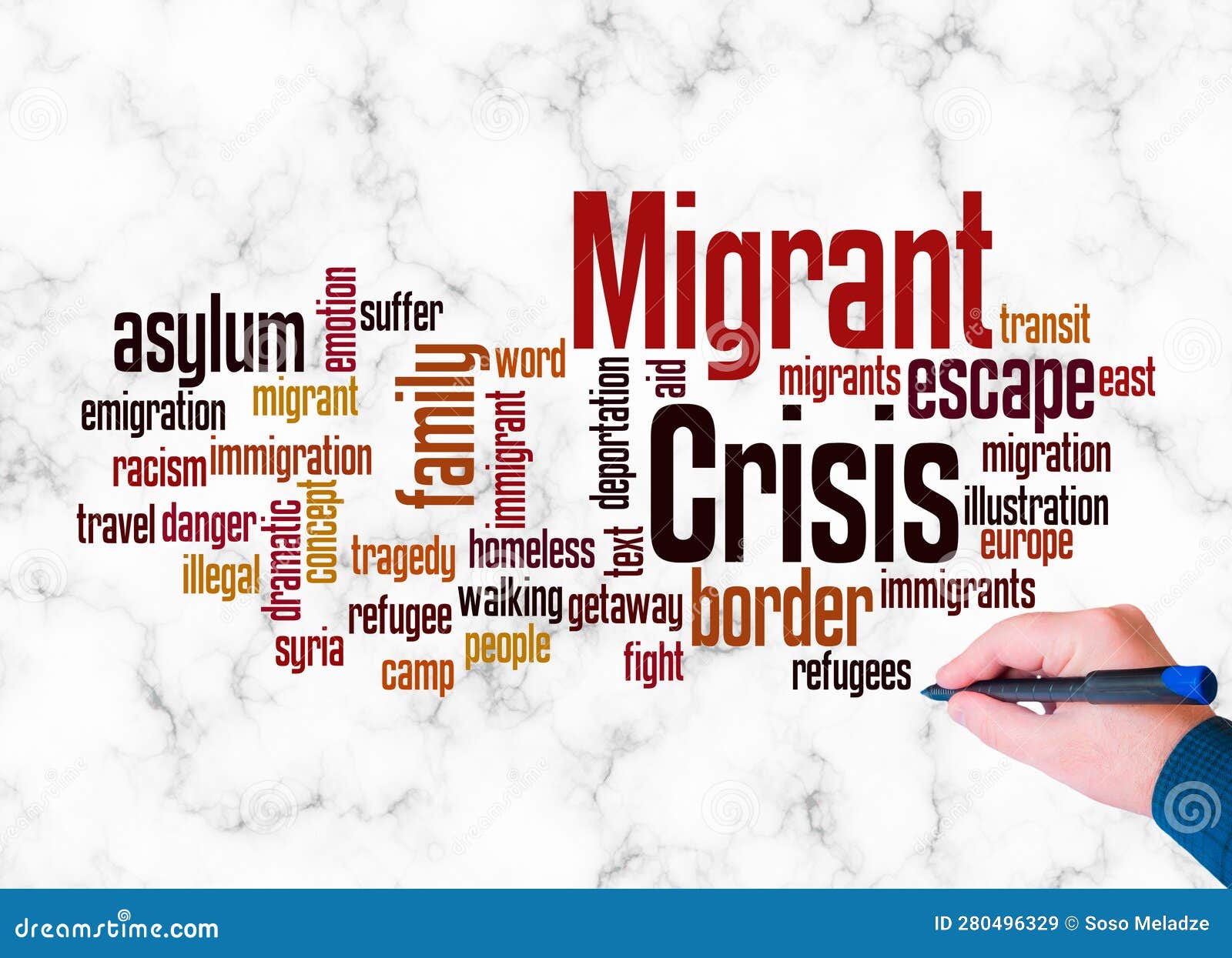 Word Cloud with MIGRANT CRISIS Concept Create with Text only Stock ...