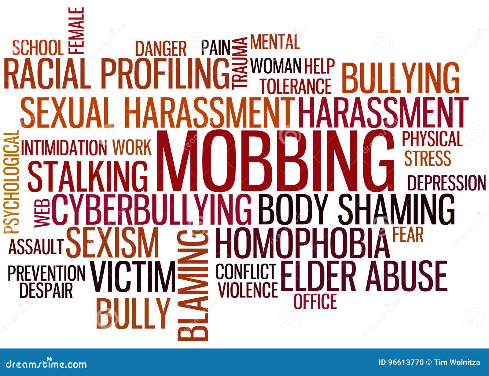 Word Cloud Mobbing stock illustration. Illustration of tagcloud - 96613770
