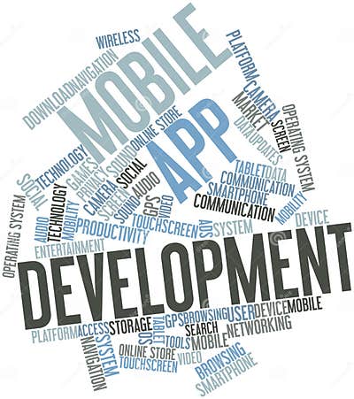 Word Cloud for Mobile App Development Stock Illustration - Illustration ...