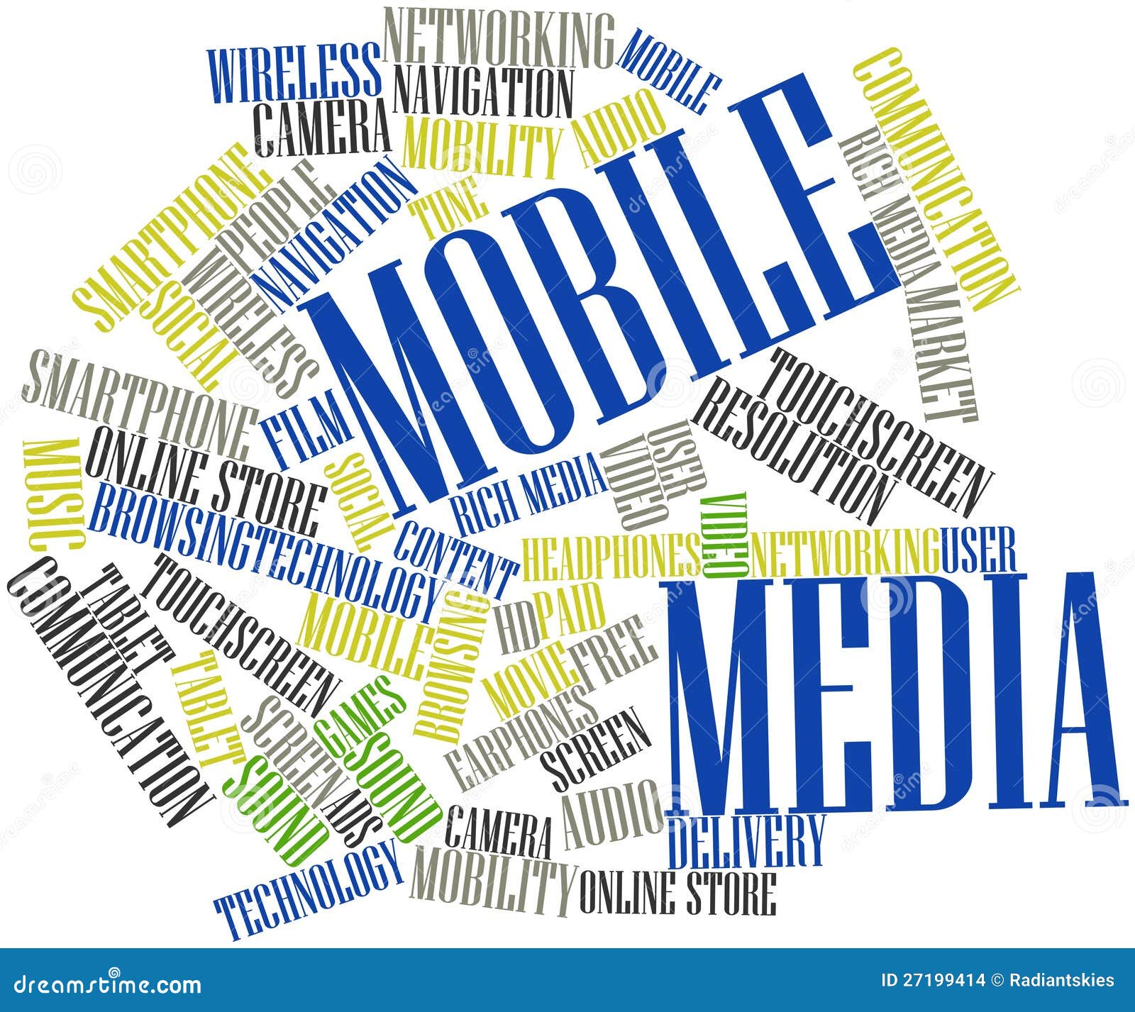 Word Cloud for Mobile Media Stock Illustration - Illustration of ...