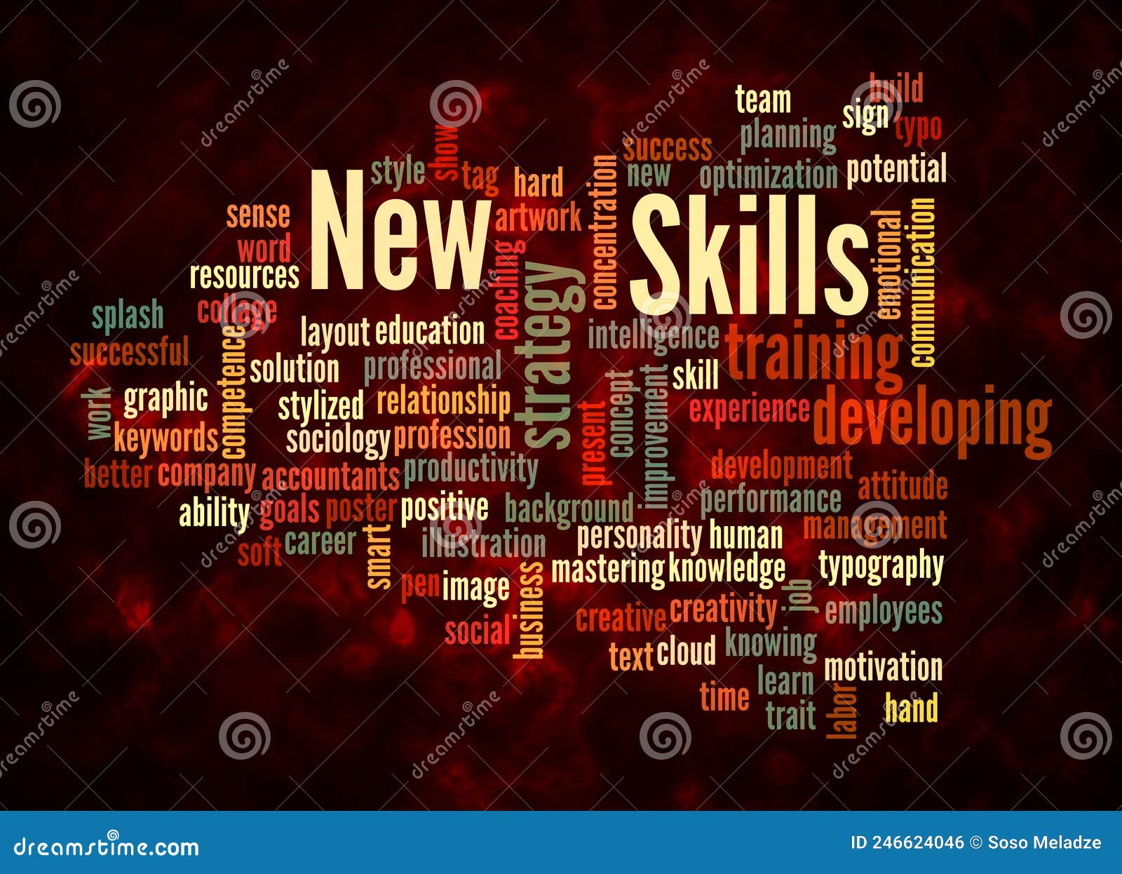 Word Cloud with NEW SKILLS Concept Create with Text only Stock ...