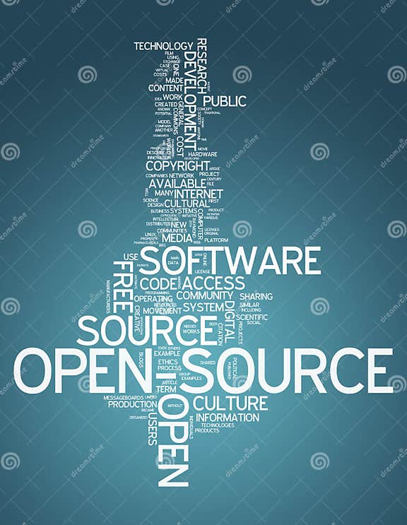 Word Cloud Open Source stock illustration. Illustration of code - 124129752