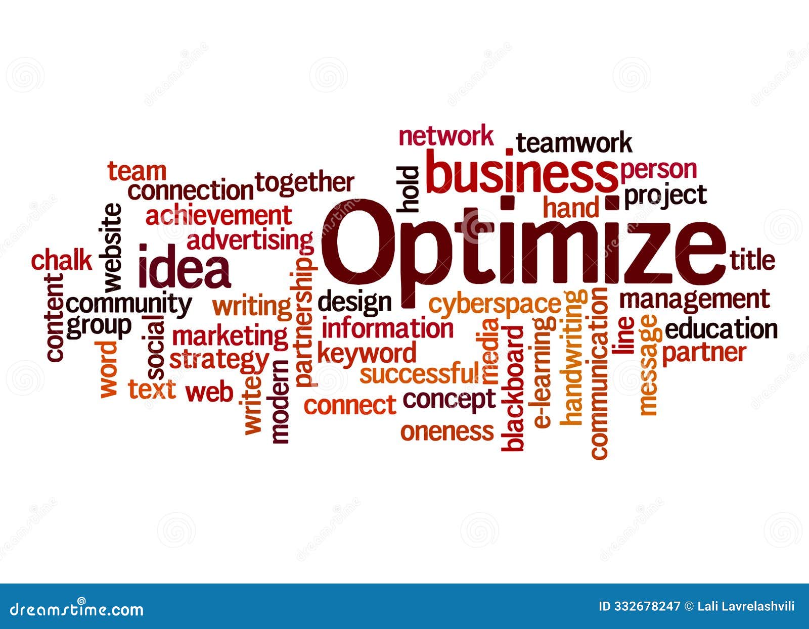 Word Cloud with OPTIMIZE Concept Stock Illustration - Illustration of oneness, handwriting ...