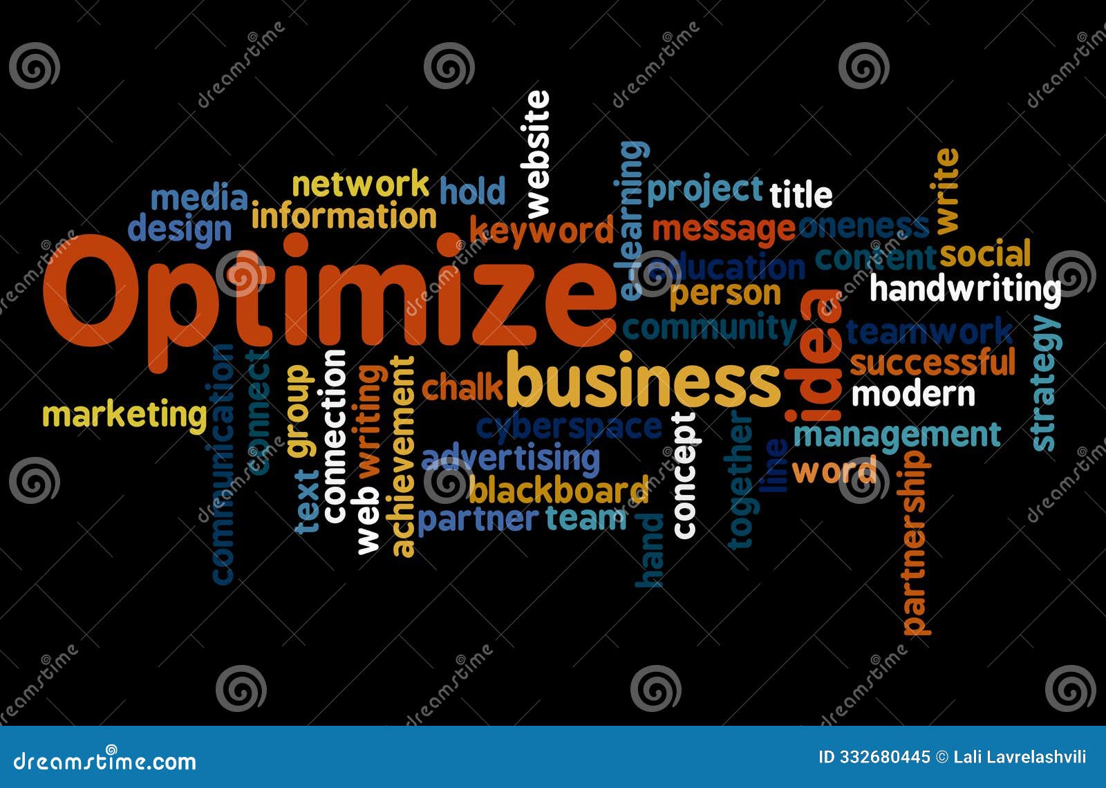 Word Cloud with OPTIMIZE Concept Stock Illustration - Illustration of keyword, business: 332680445
