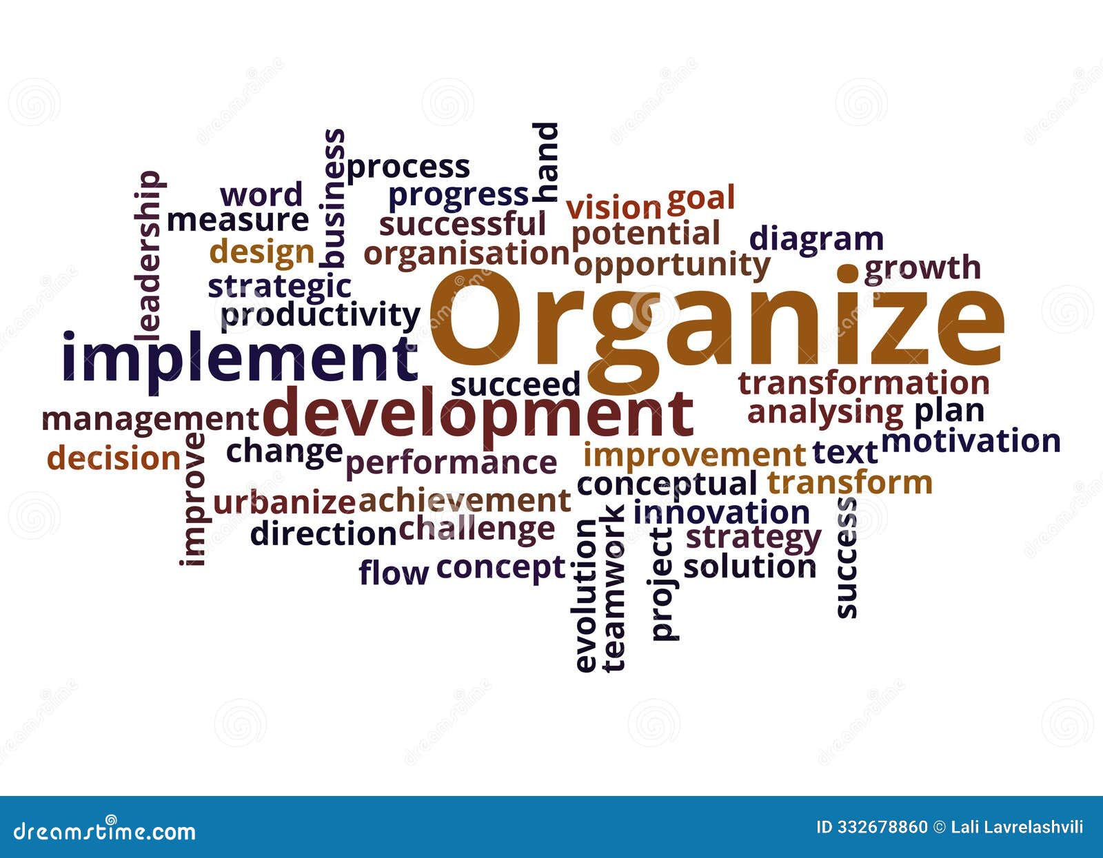 Word Cloud with ORGANIZE Concept Stock Photo - Image of goal ...