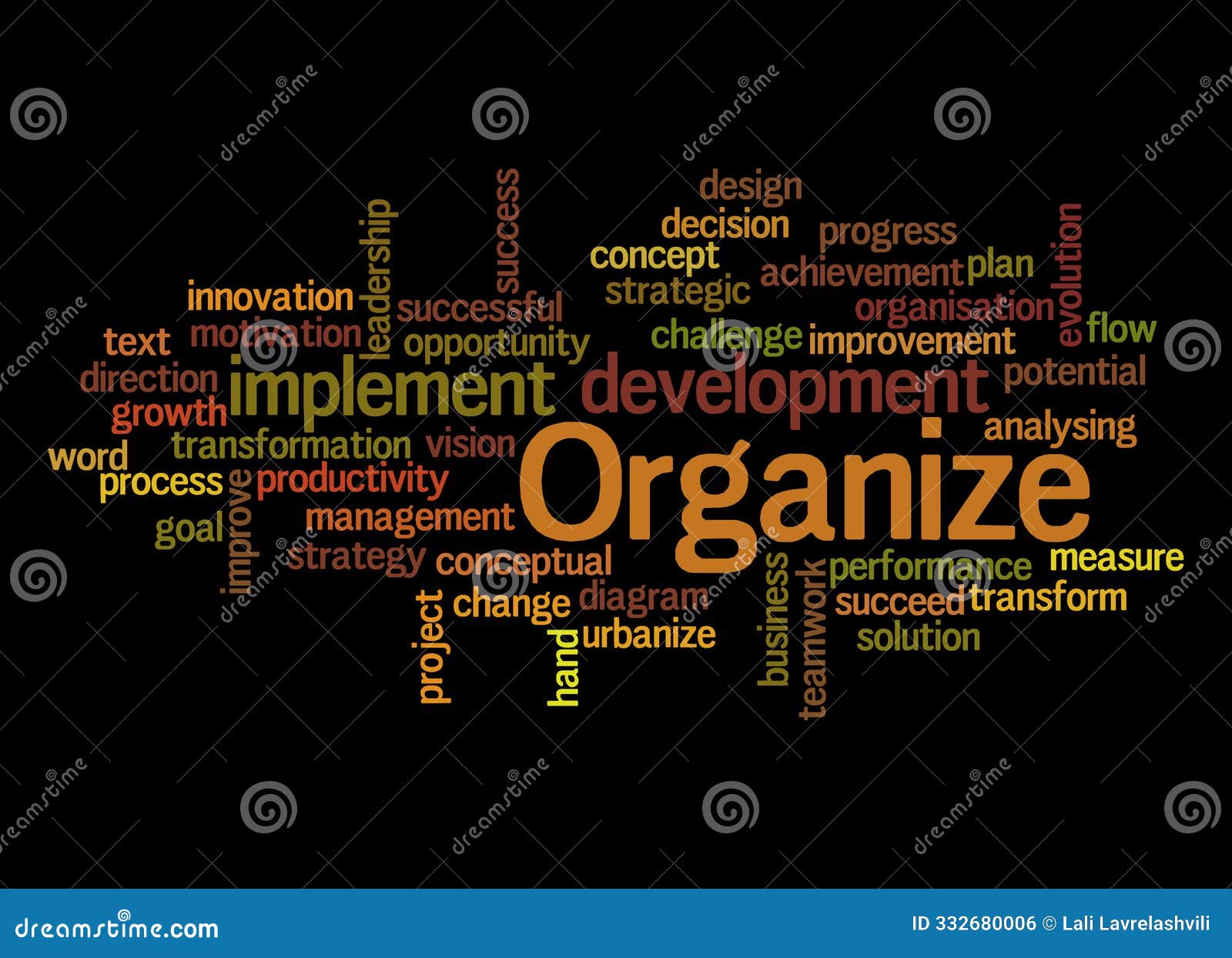 Word Cloud with ORGANIZE Concept Stock Illustration - Illustration of ...