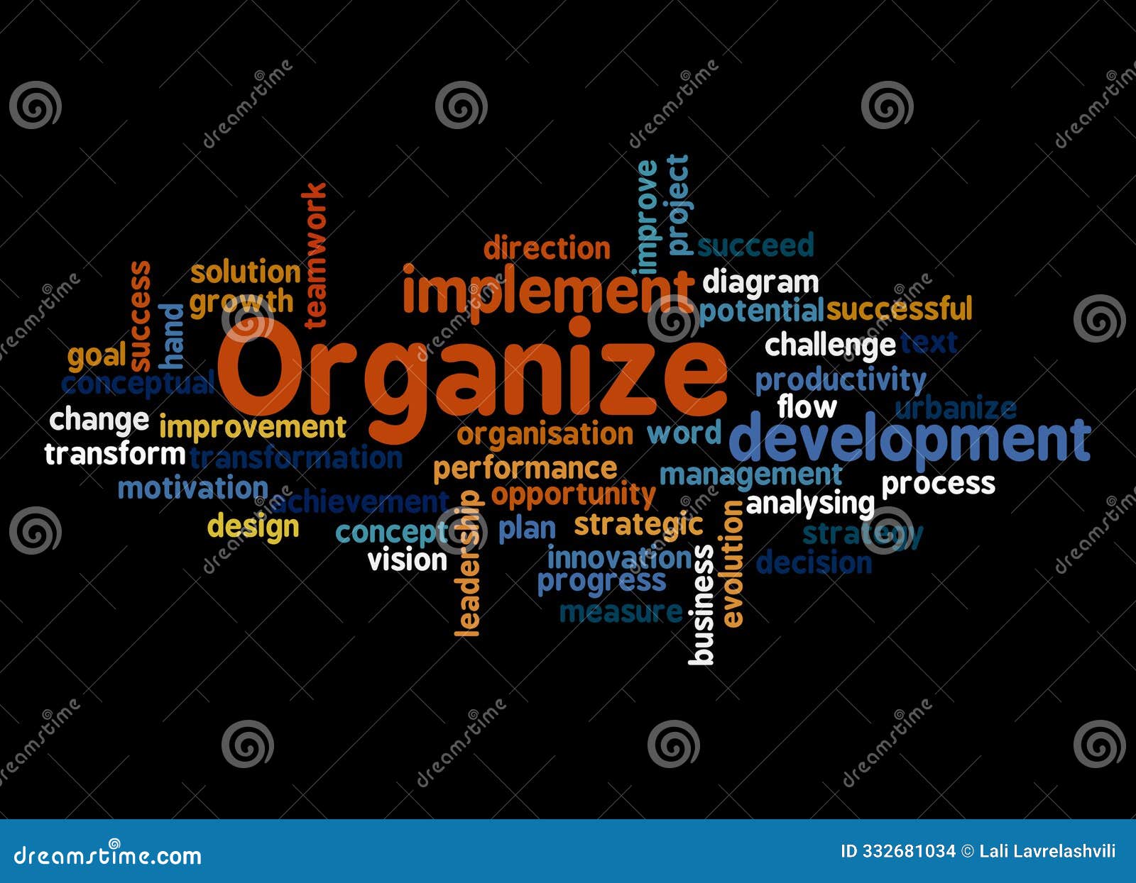 Word Cloud with ORGANIZE Concept Stock Illustration - Illustration of ...