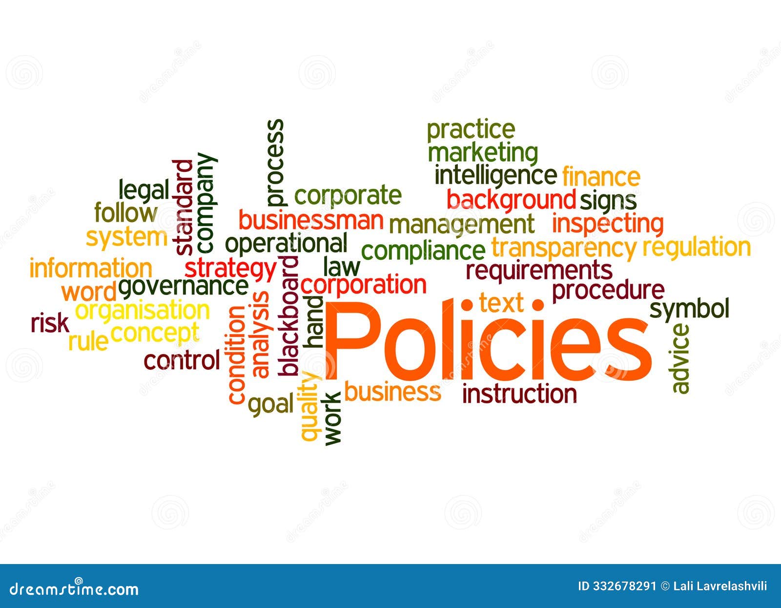 Word Cloud with POLICIES Concept Stock Illustration - Illustration of ...