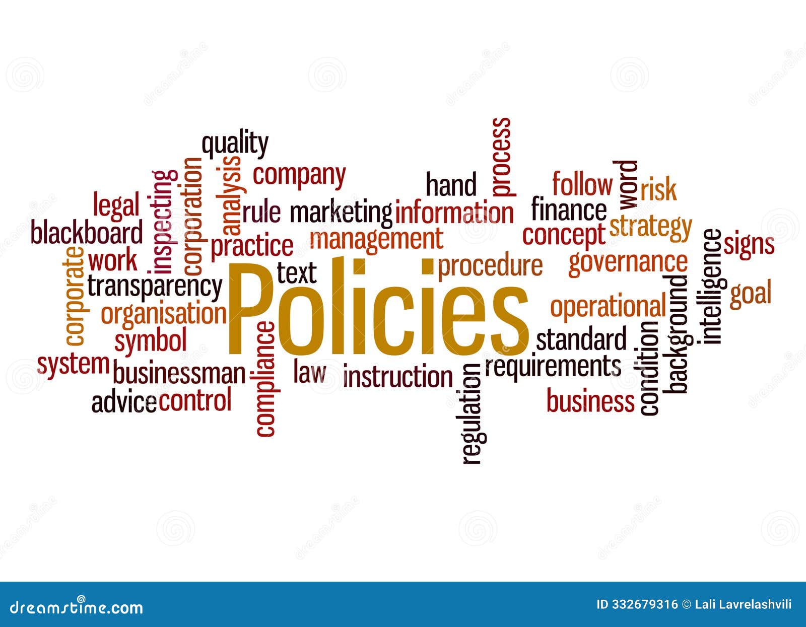 Word Cloud with POLICIES Concept Stock Illustration - Illustration of ...