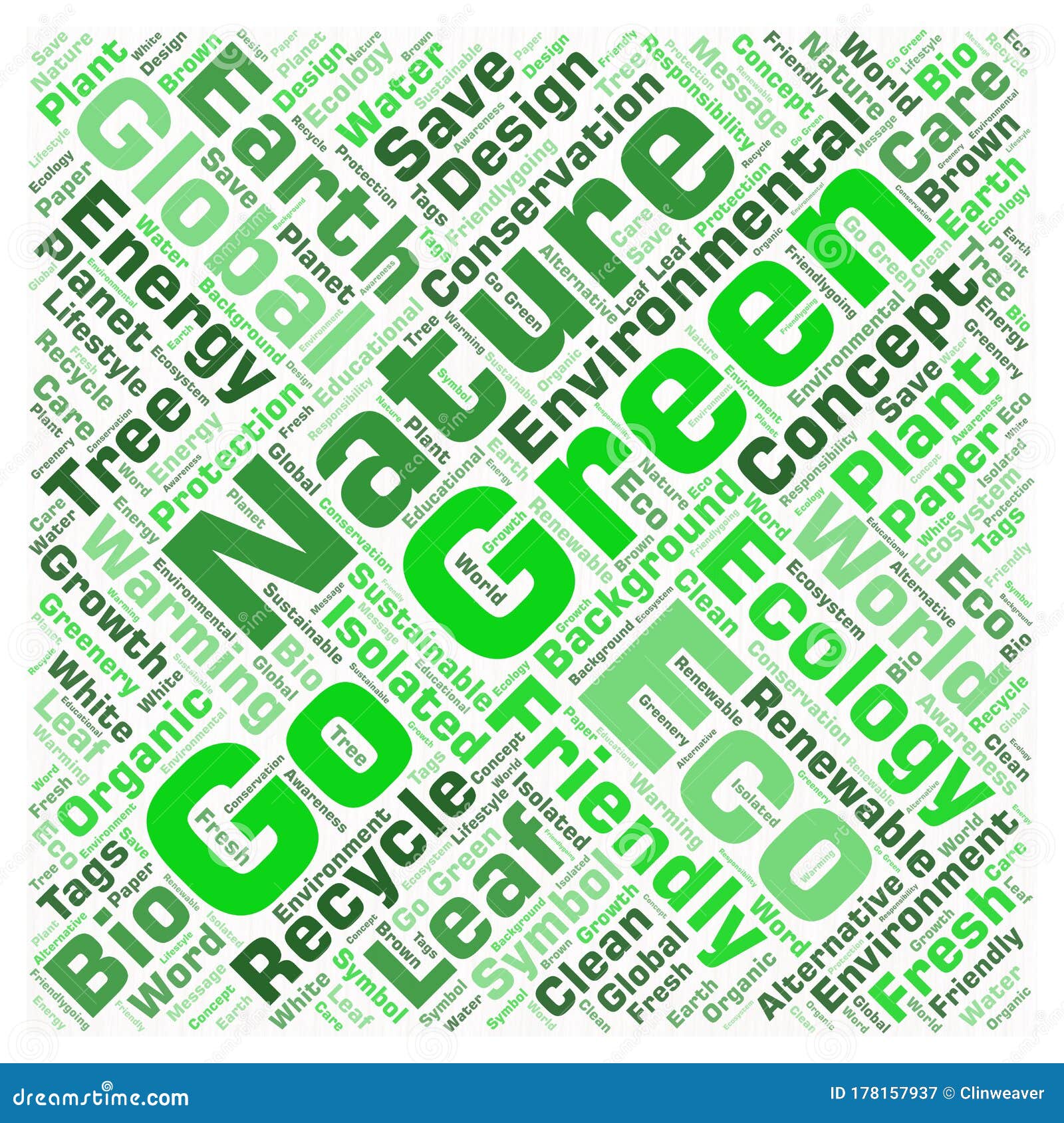 Word Cloud Poster Illustration of Go Green Stock Illustration ...