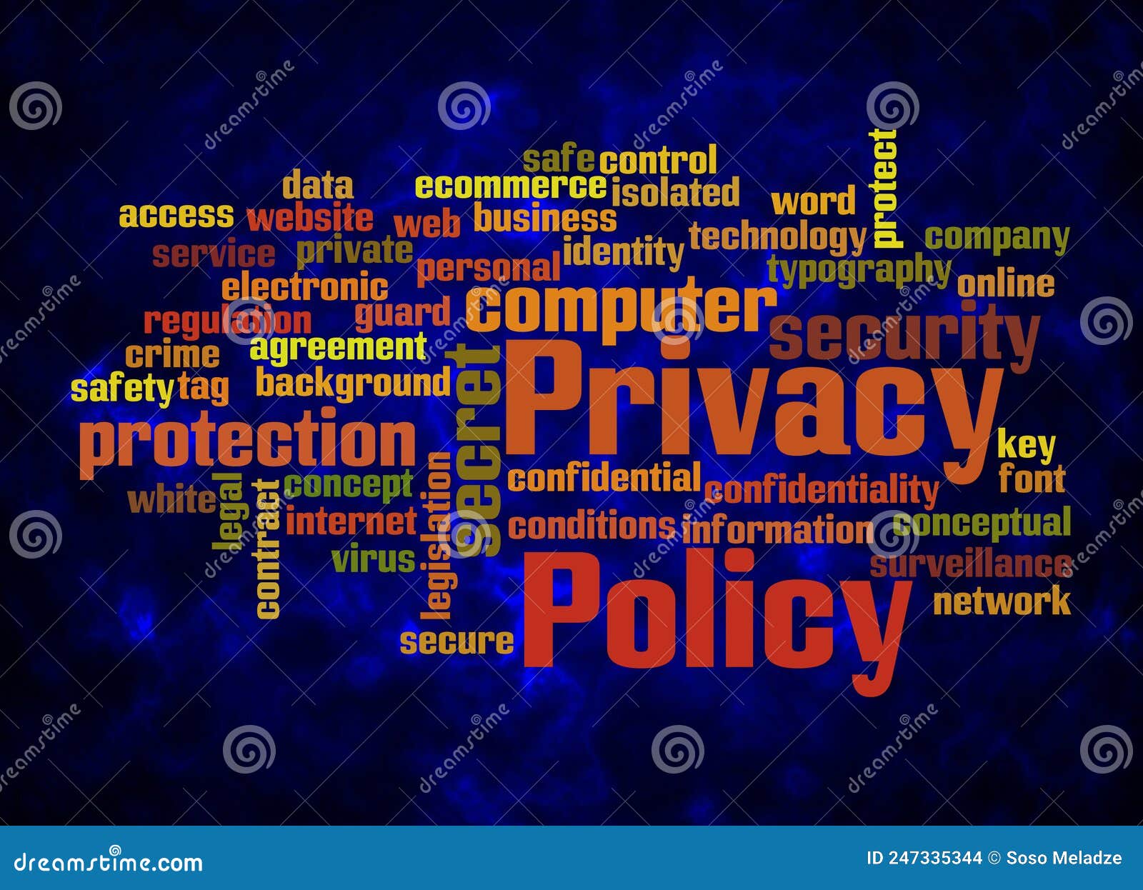 Word Cloud with PRIVACY POLICY Concept Create with Text only Stock ...