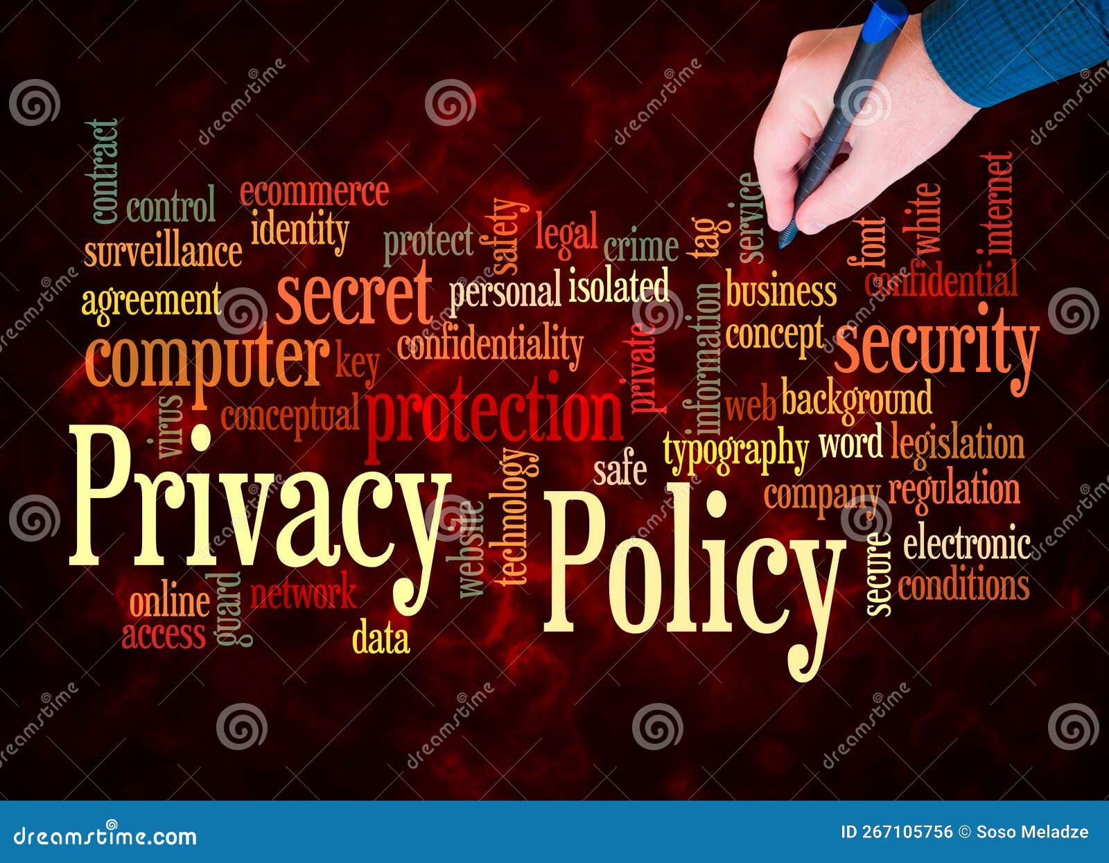 Word Cloud with PRIVACY POLICY Concept Create with Text only Stock ...