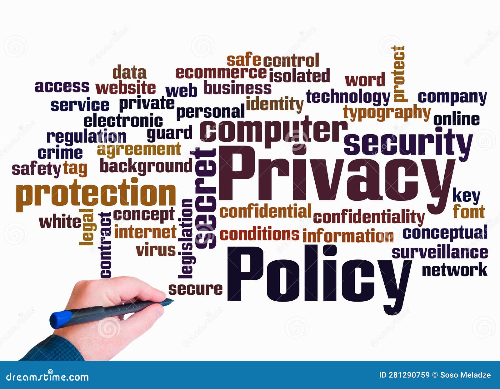 Word Cloud with PRIVACY POLICY Concept Create with Text only Stock ...