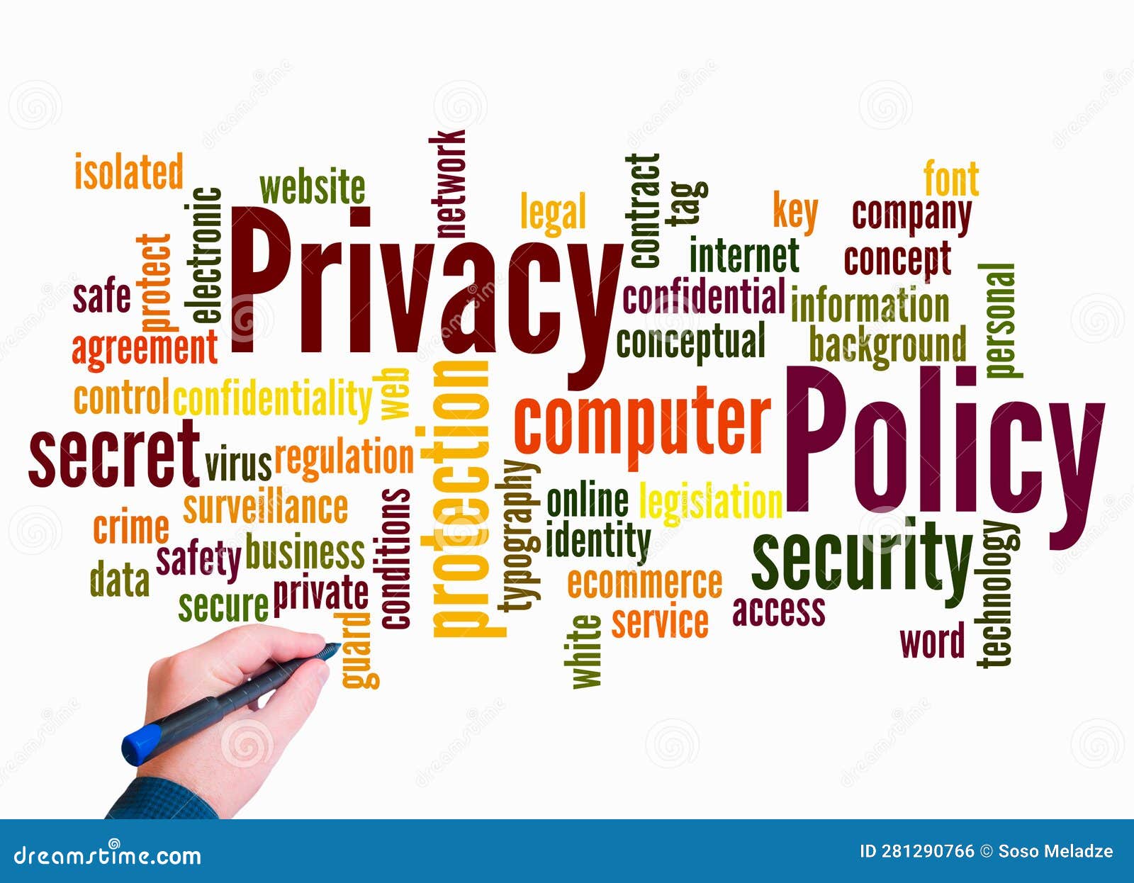 Word Cloud with PRIVACY POLICY Concept Create with Text only Stock ...