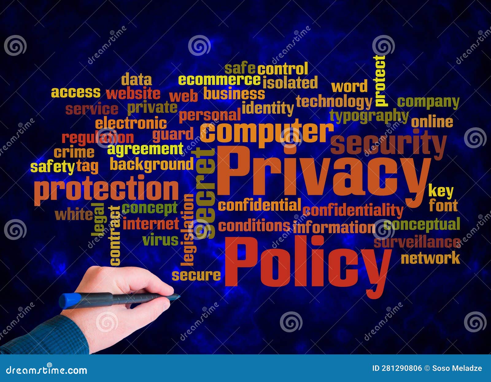 Word Cloud with PRIVACY POLICY Concept Create with Text only Stock ...