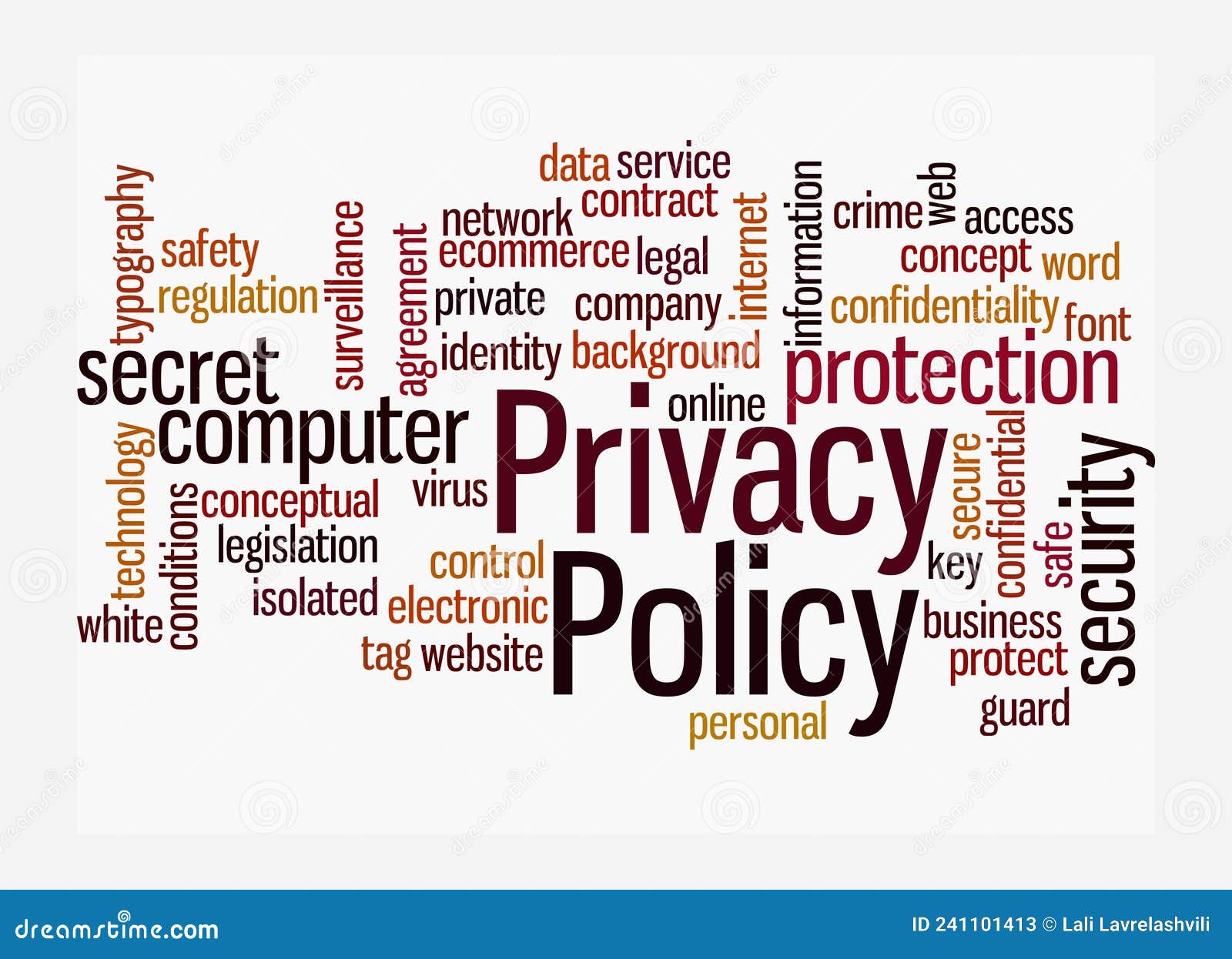 Word Cloud with PRIVACY POLICY Concept, Isolated on a White Background ...