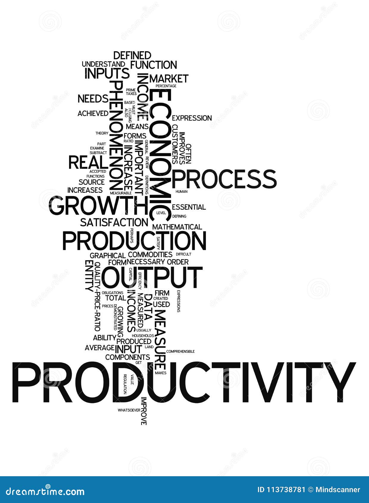 Word Cloud Productivity stock illustration. Illustration of background ...