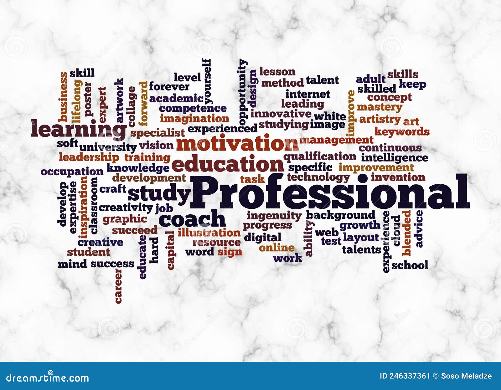 Word Cloud with PROFESSIONAL Concept Create with Text only Stock Image ...