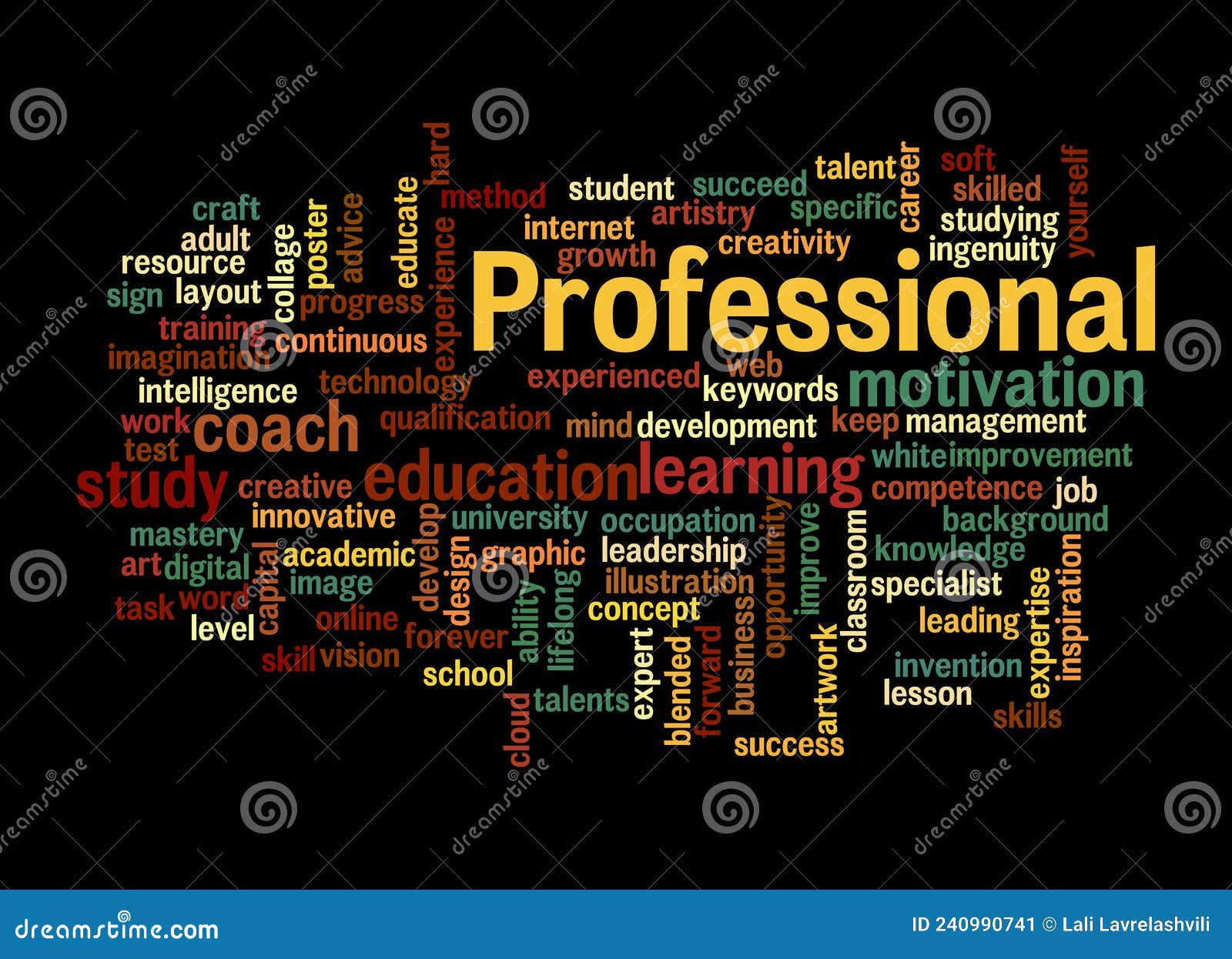 Word Cloud with PROFESSIONAL Concept, Isolated on a Black Background ...