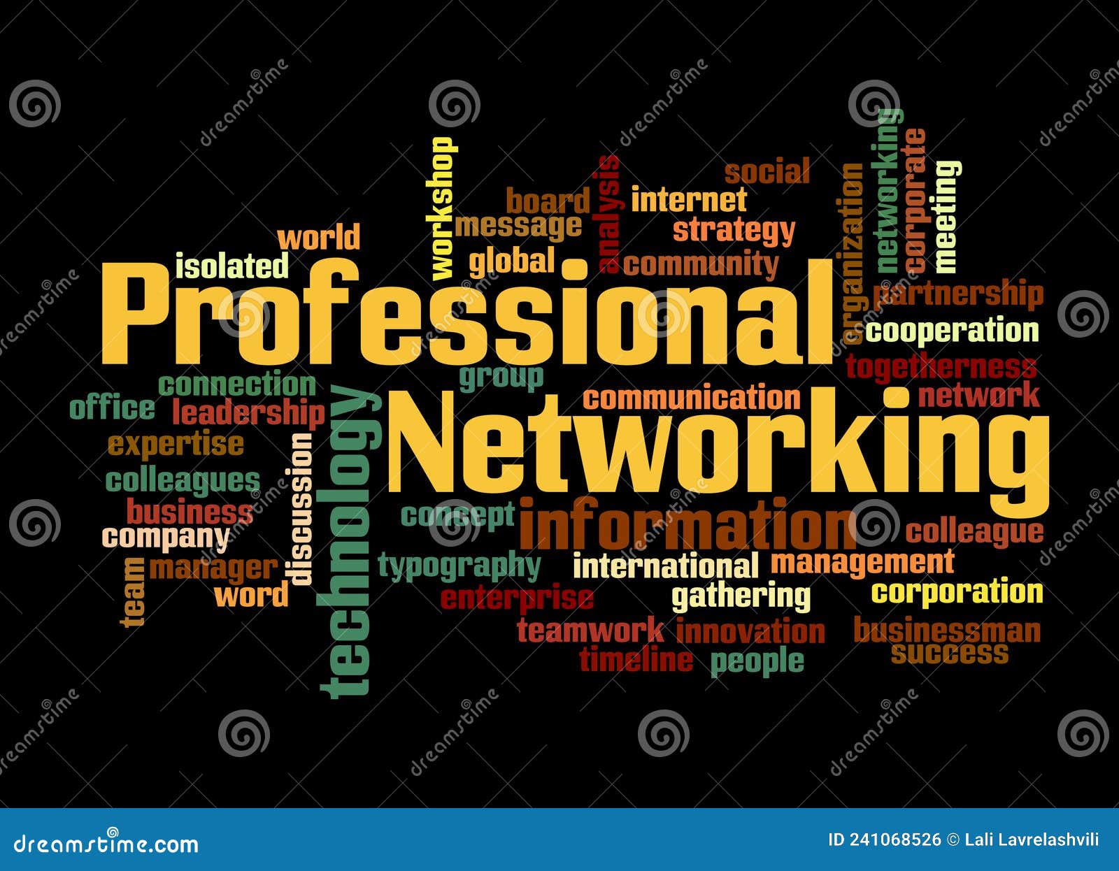 Word Cloud with PROFESSIONAL NETWORKING Concept, Isolated on a Black ...