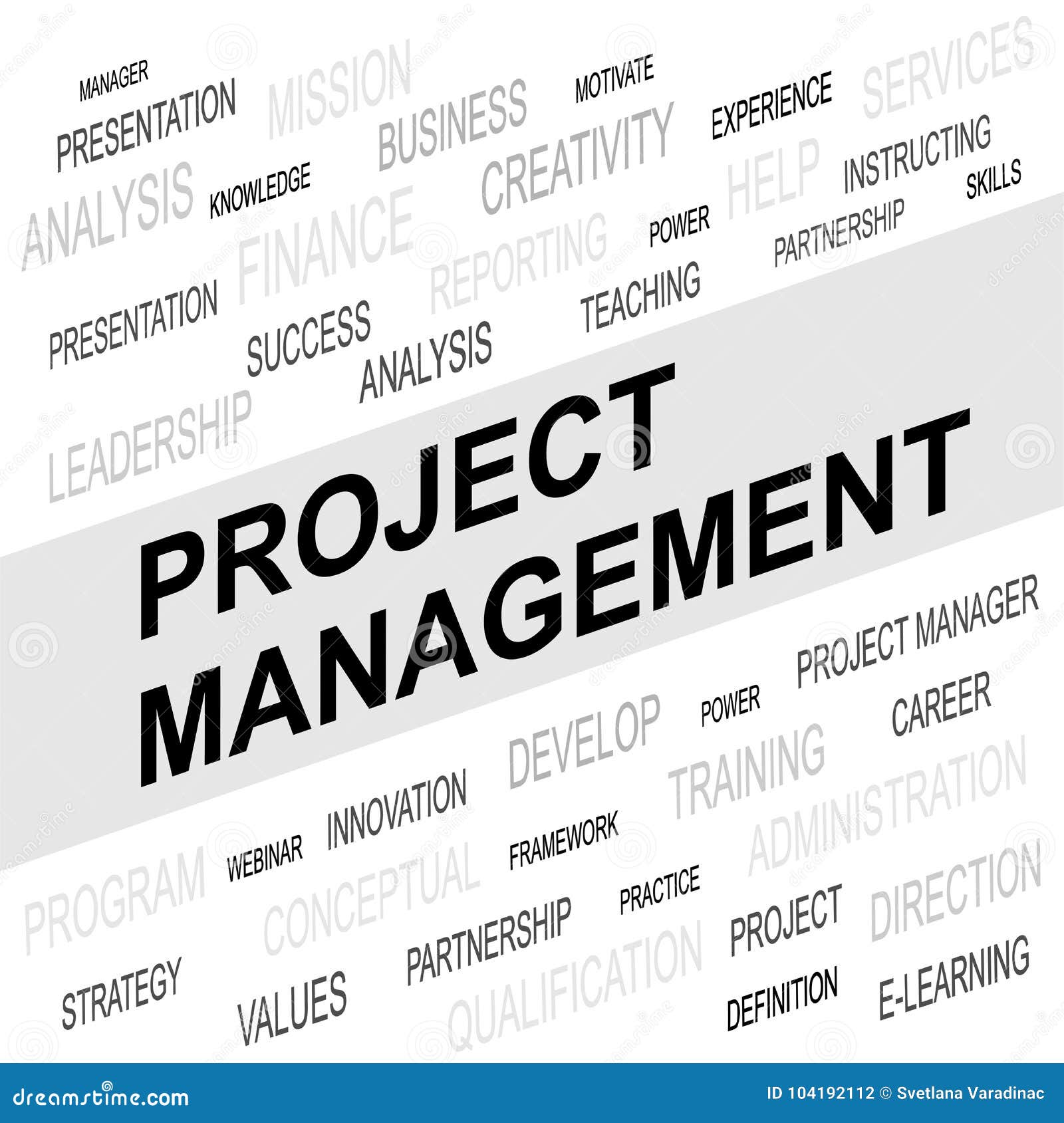 Word Cloud of Project Management Related Items. Stock Vector ...