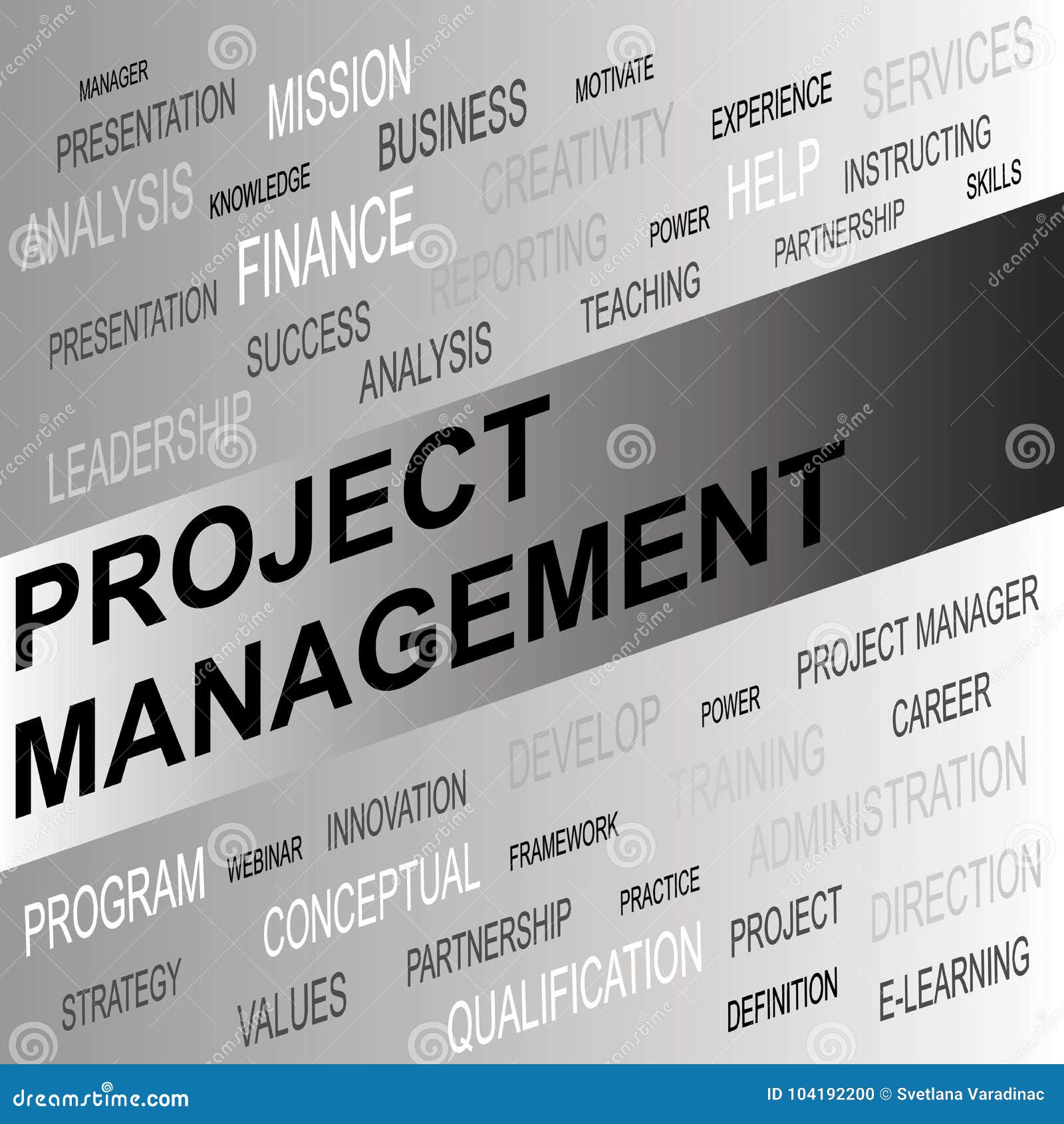Word Cloud of Project Management Related Items. Stock Vector ...