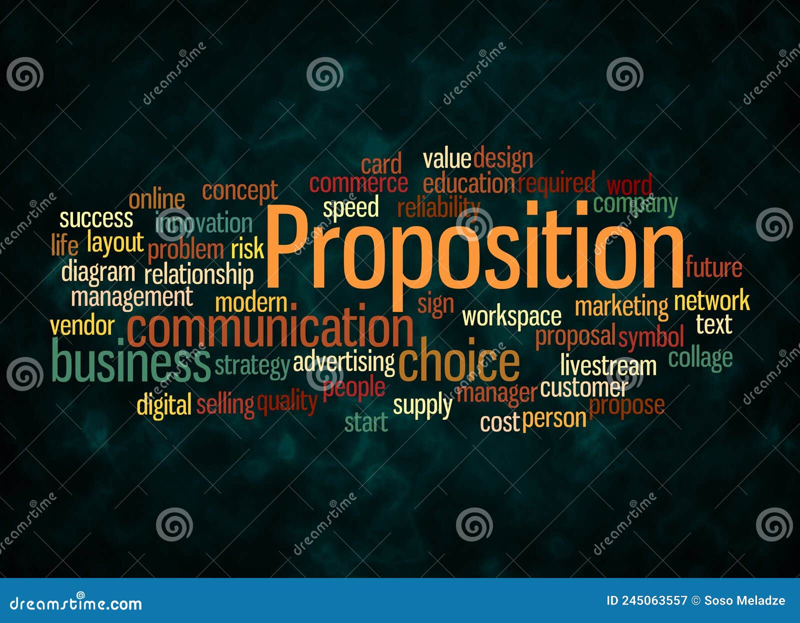 Word Cloud with PROPOSITION Concept Create with Text only Stock ...