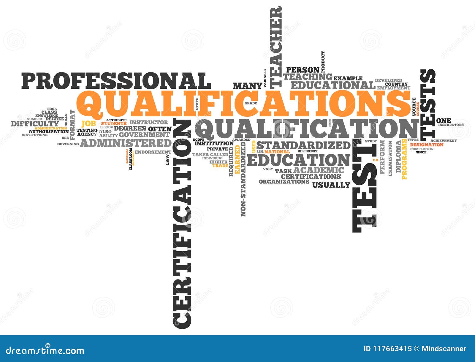Word Cloud Qualifications stock illustration. Illustration of education ...