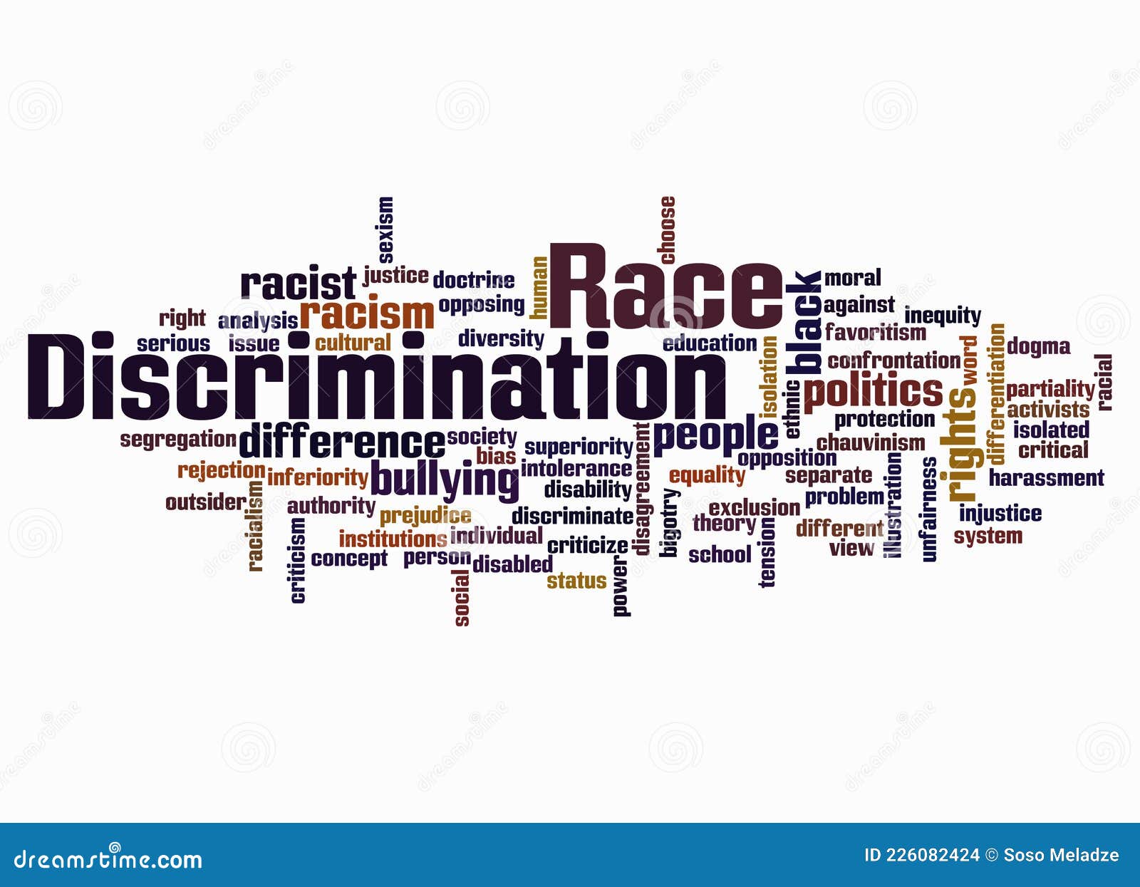 Word Cloud with RACE DISCRIMINATION Concept Create with Text only Stock ...