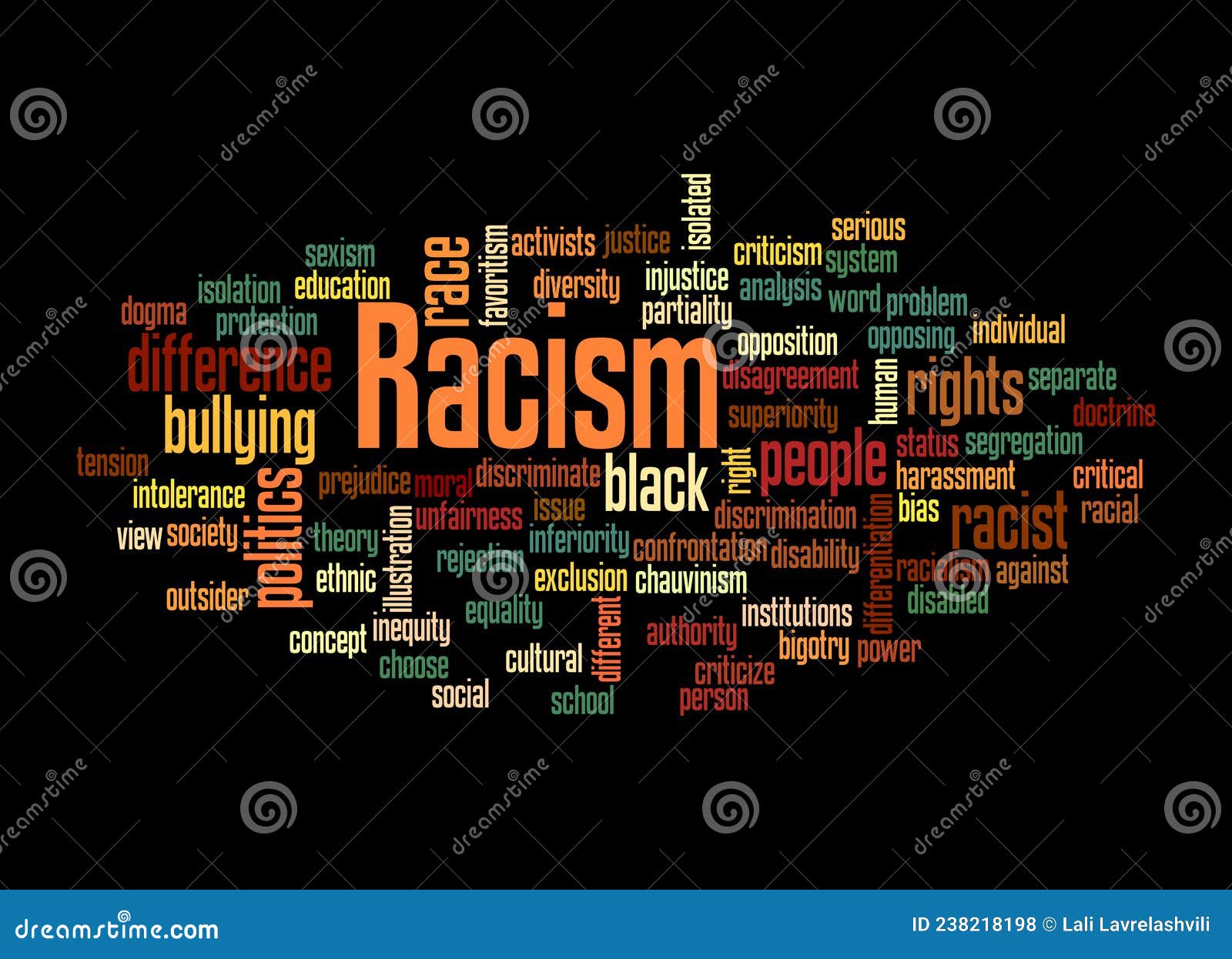 No Racism Concept. Black Lives Matter. Flat Style Social Card, Poster ...