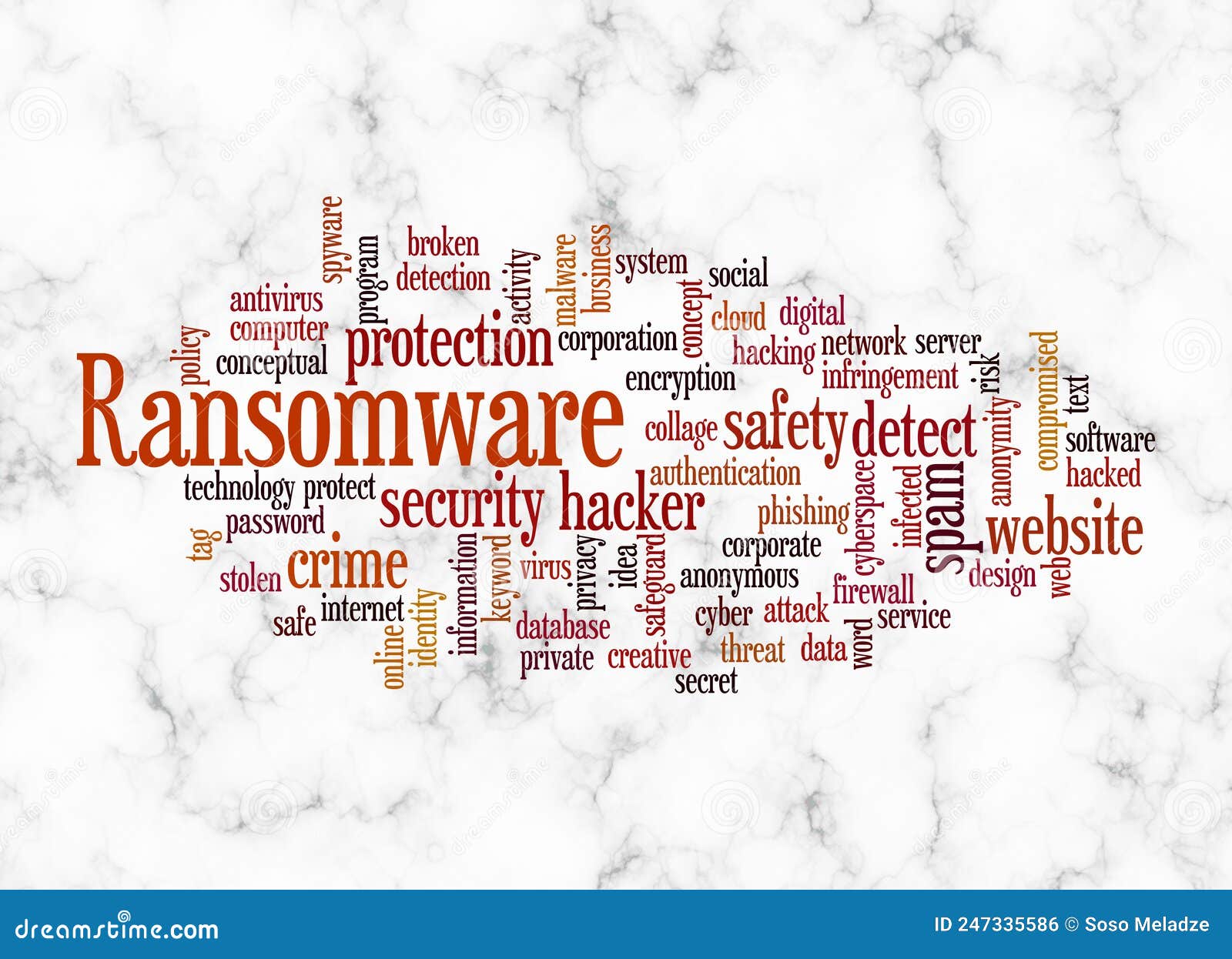 Word Cloud with RANSOMWARE Concept Create with Text only Stock ...