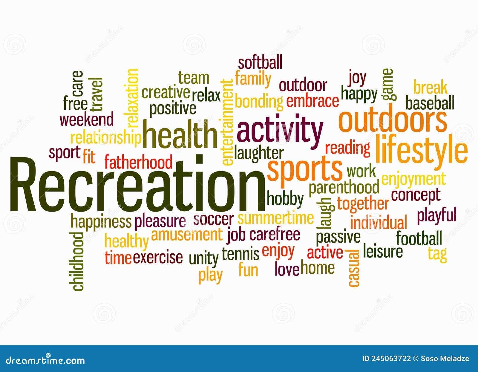 Word Cloud with RECREATION Concept Create with Text only Stock ...