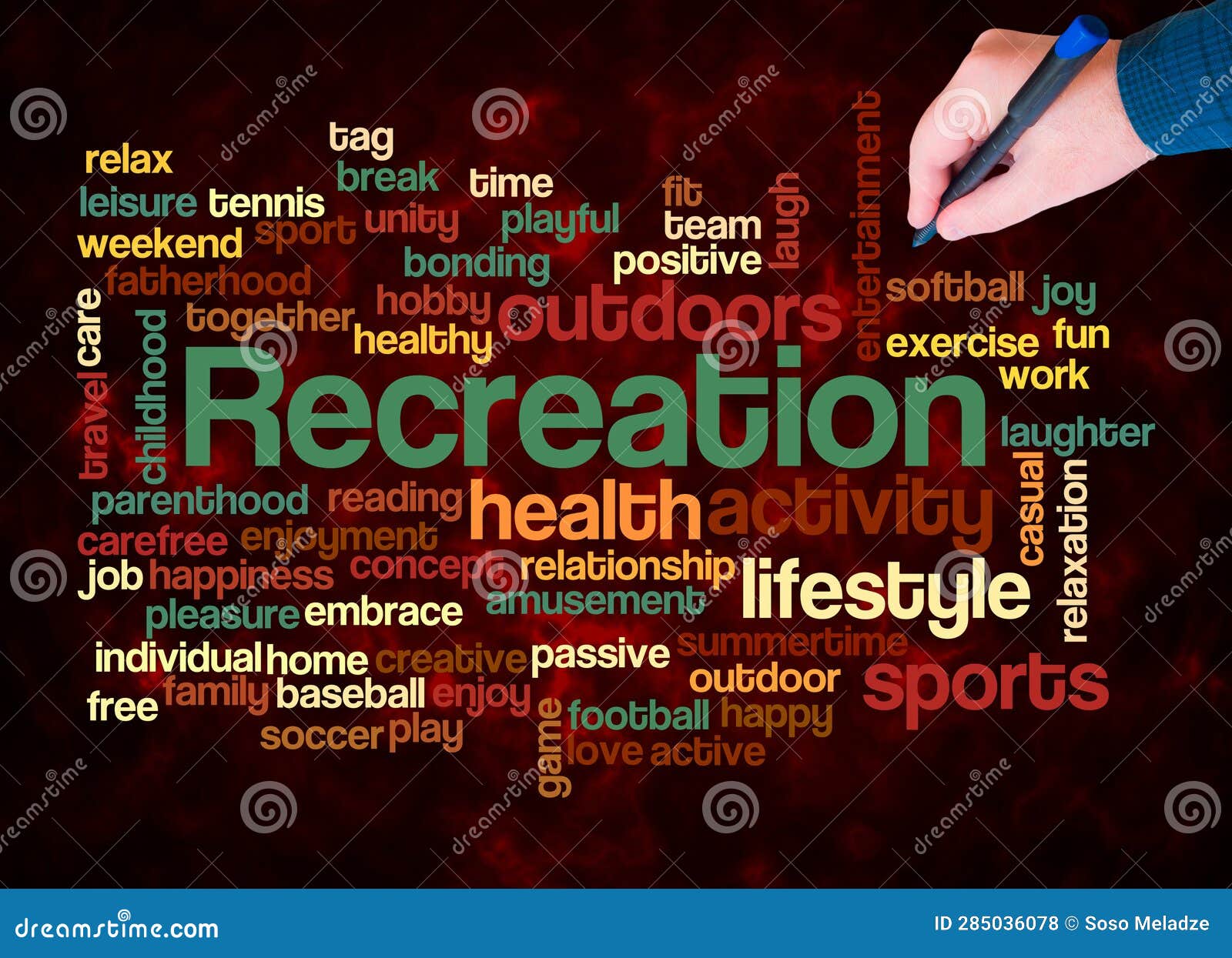 Word Cloud with RECREATION Concept Create with Text only Stock Photo ...