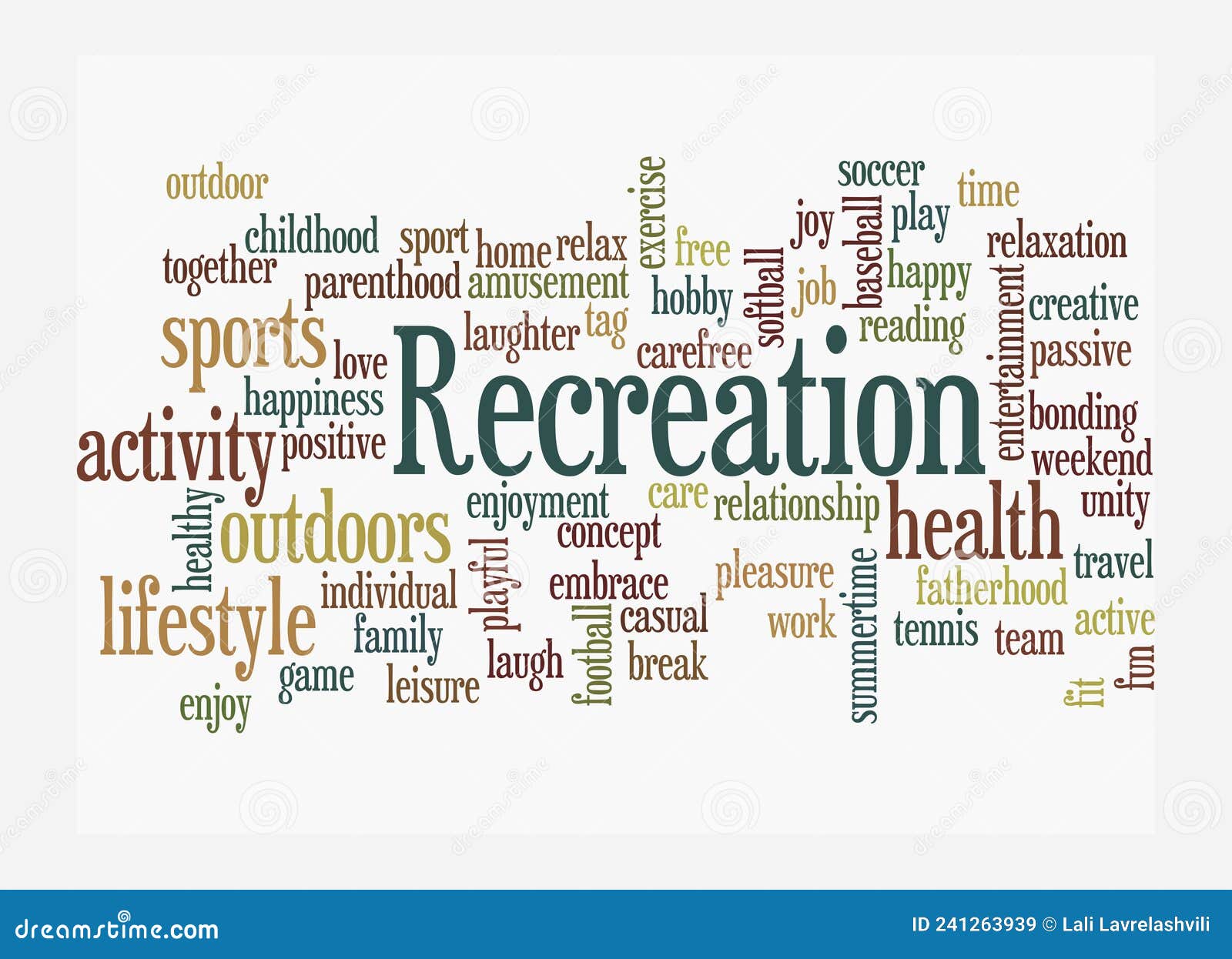 Word Cloud with RECREATION Concept, Isolated on a White Background ...