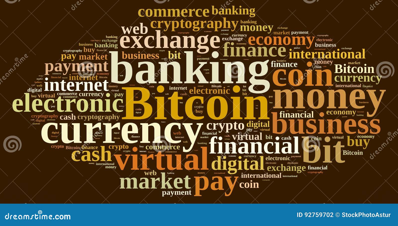 Word Cloud Relating To Bitcoin. Stock Illustration - Illustration of ...