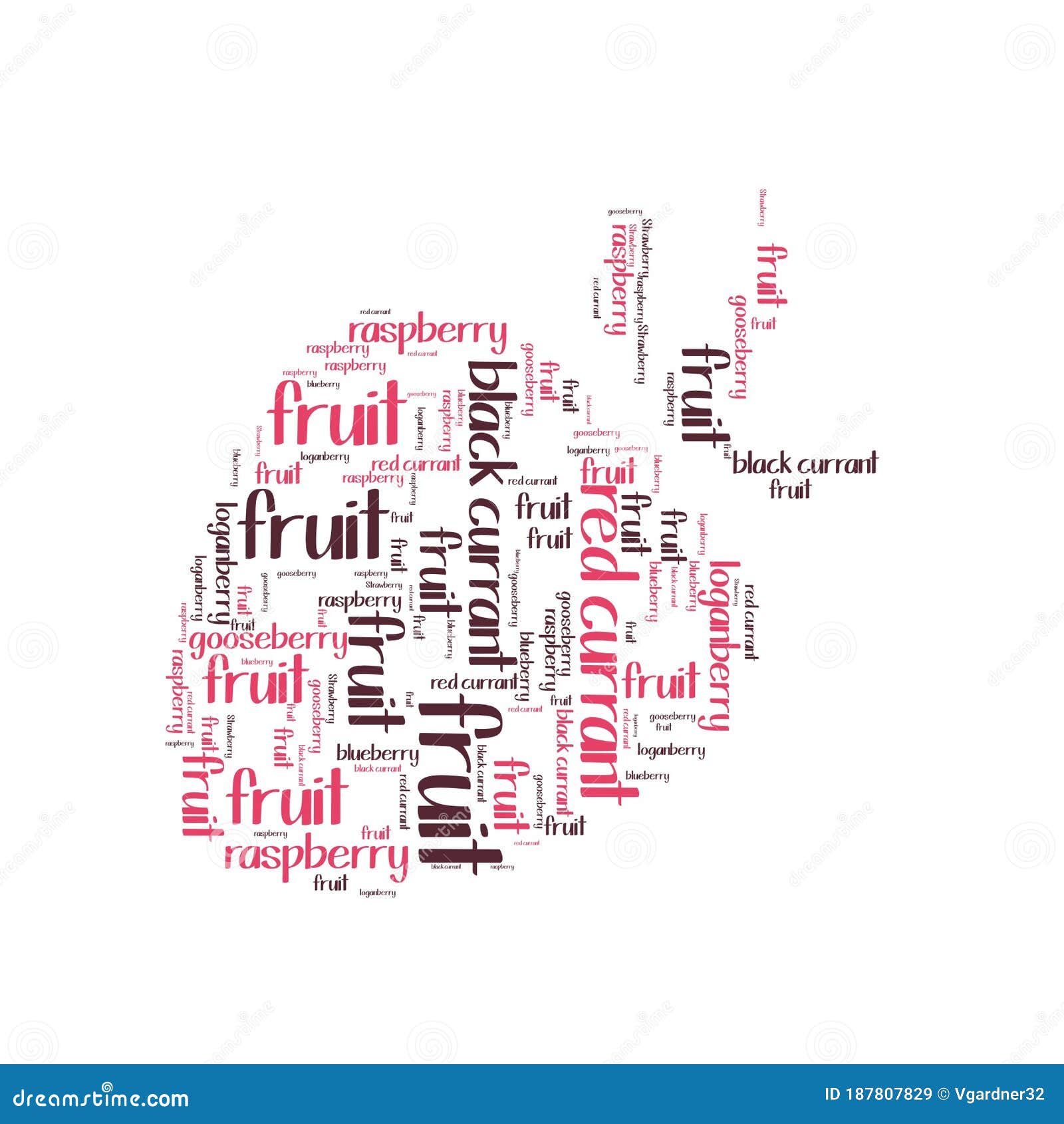 Word Cloud Representing Berry Fruit Stock Illustration - Illustration ...