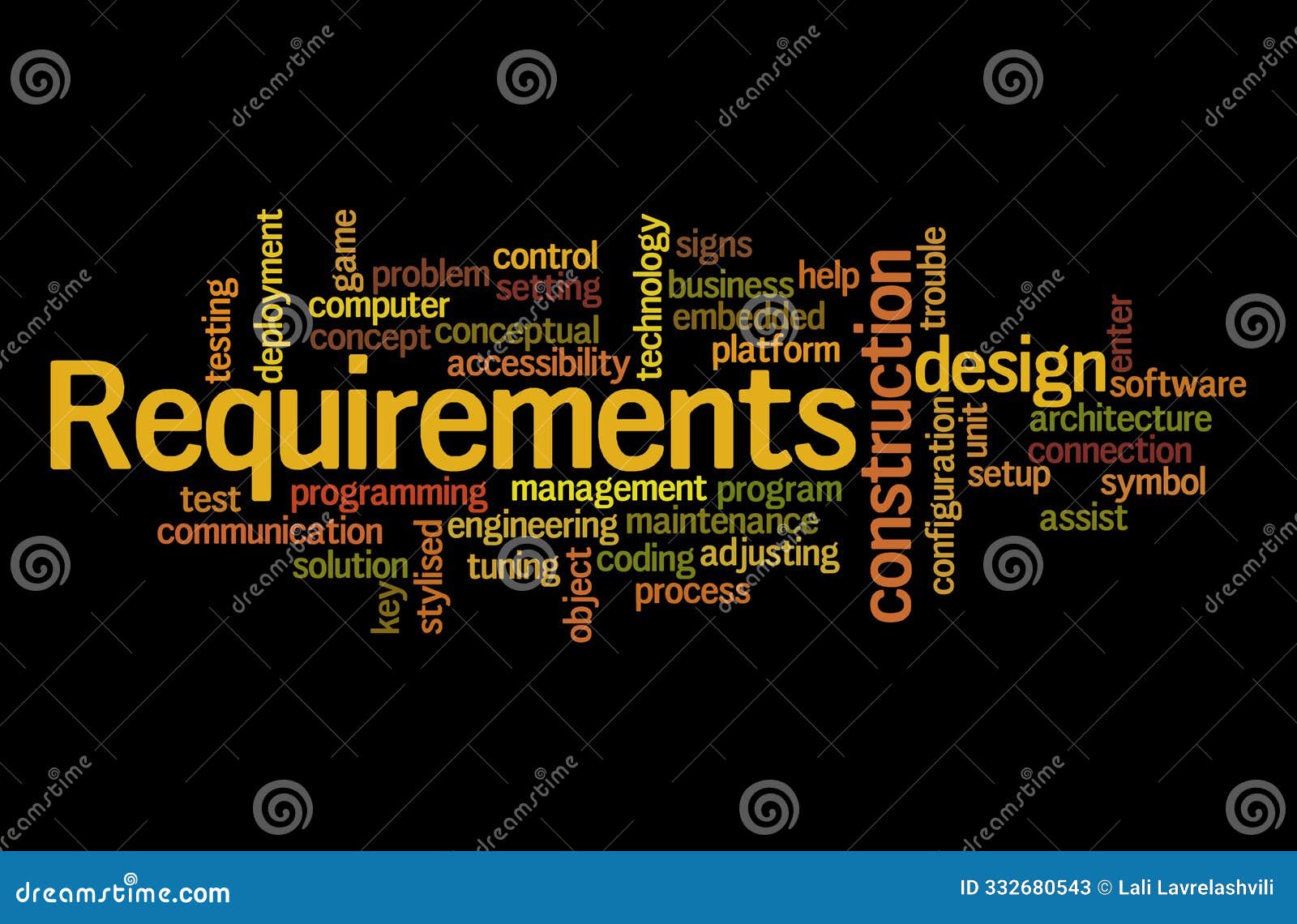 Word Cloud with REQUIREMENTS Concept Stock Image - Image of control, construction: 332680543