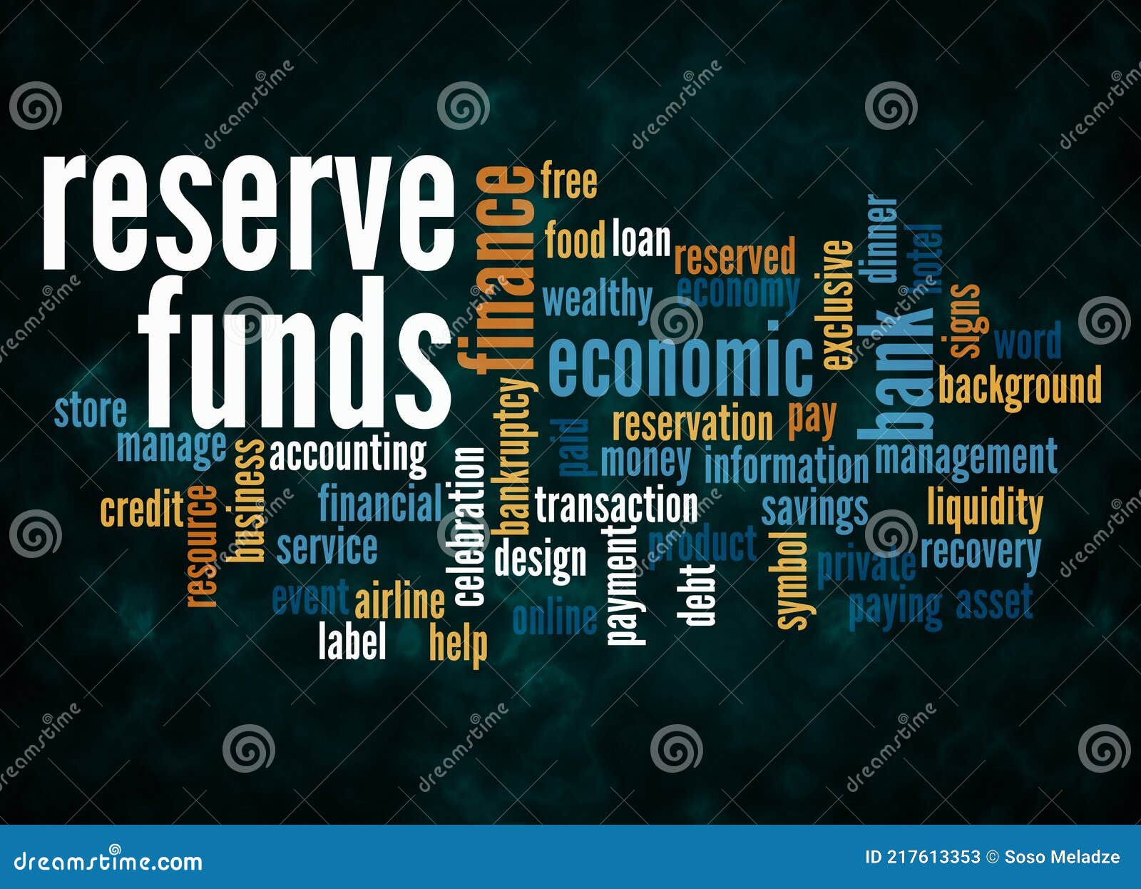 Word Cloud with RESERVE FUNDS Concept Create with Text only Stock ...